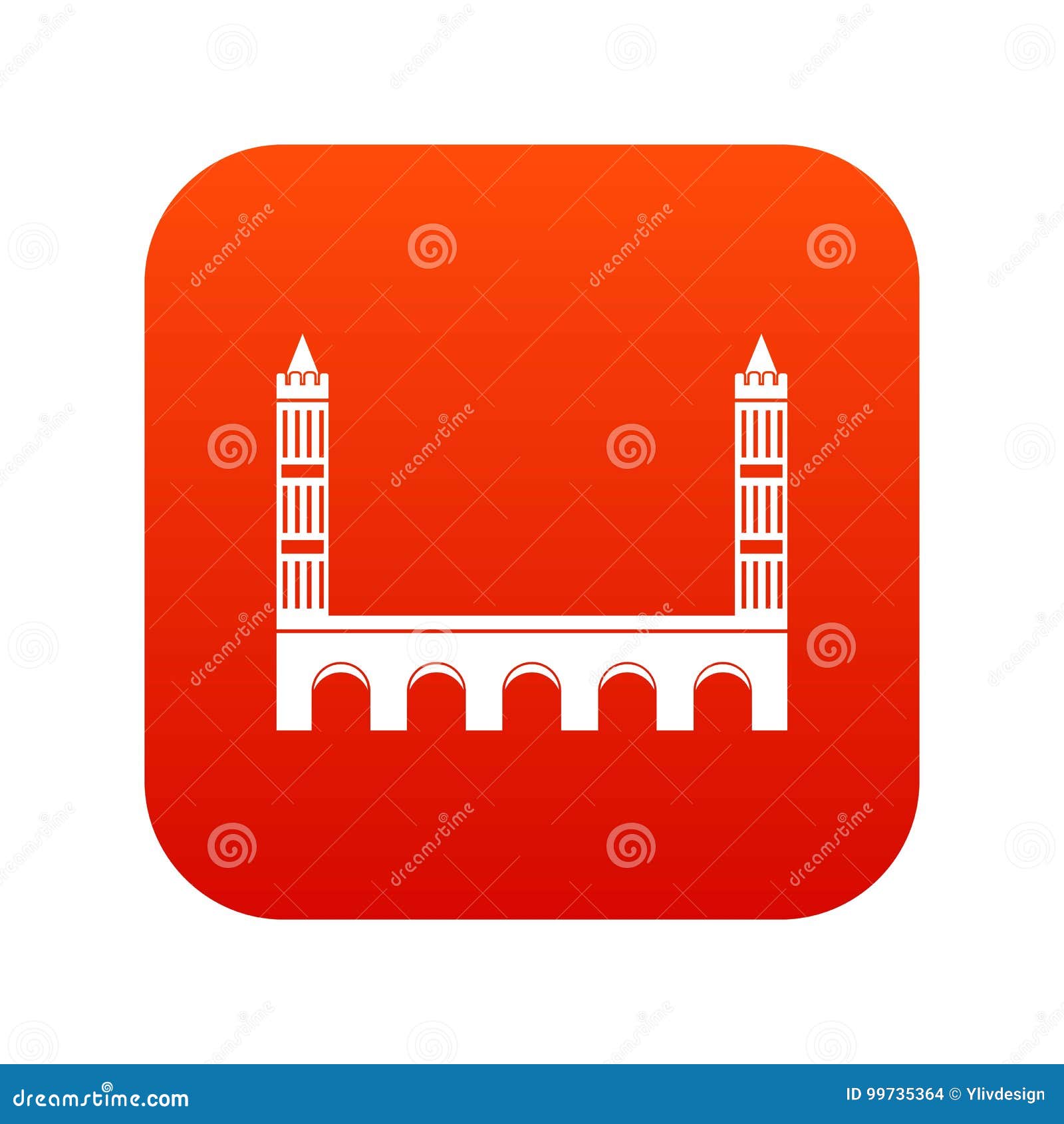 Bridge icon digital red stock vector. Illustration of icon - 99735364