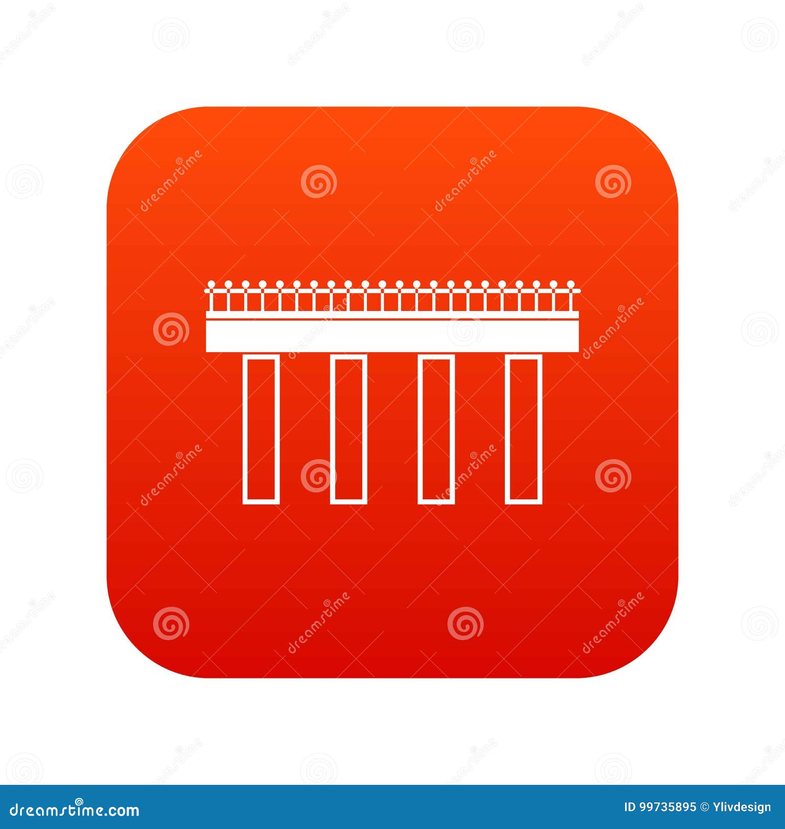 Bridge icon digital red stock vector. Illustration of abstract - 99735895