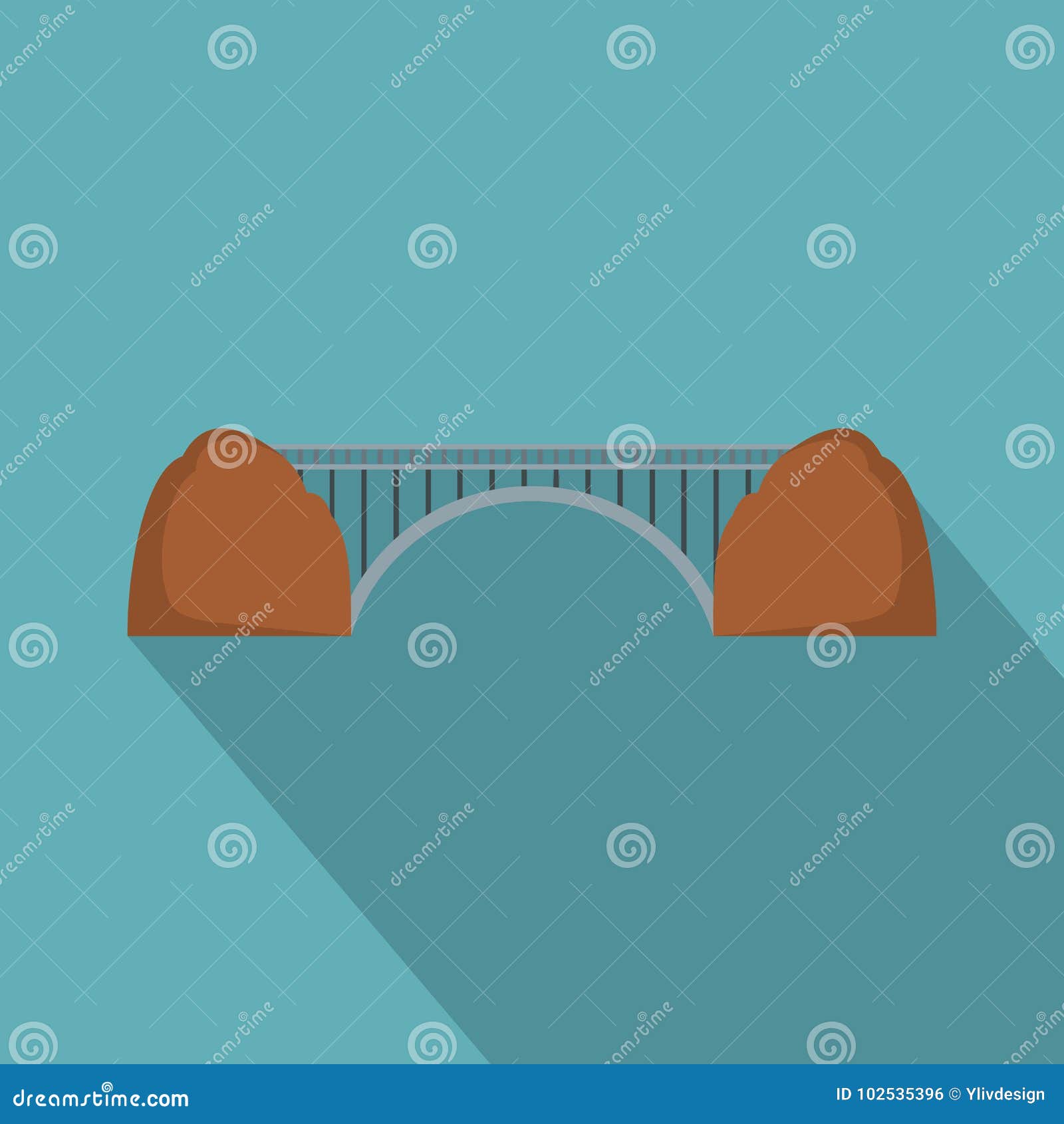 Bridge icon, flat style stock vector. Illustration of gate - 102535396