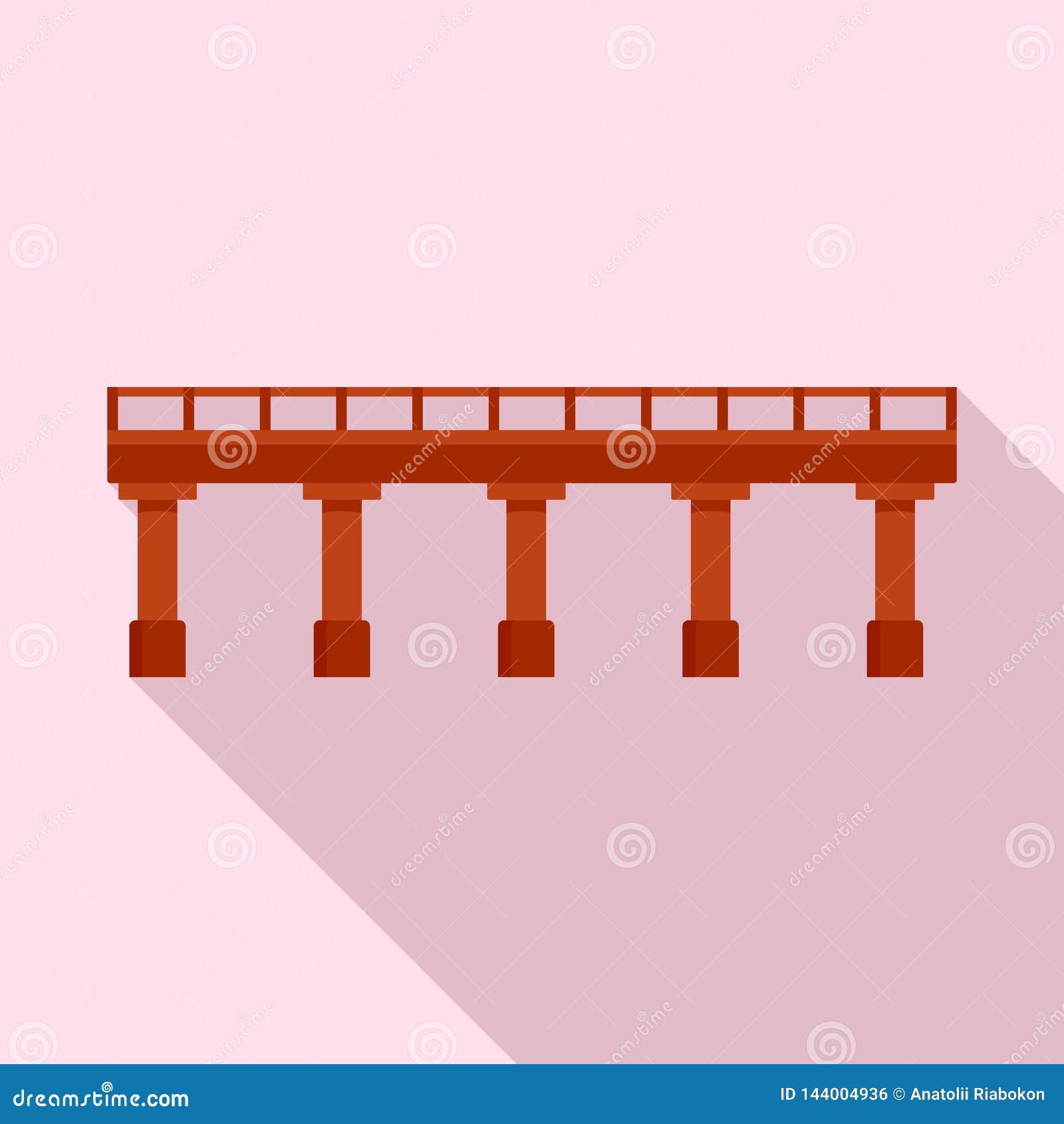 Bridge icon, flat style stock vector. Illustration of architecture ...