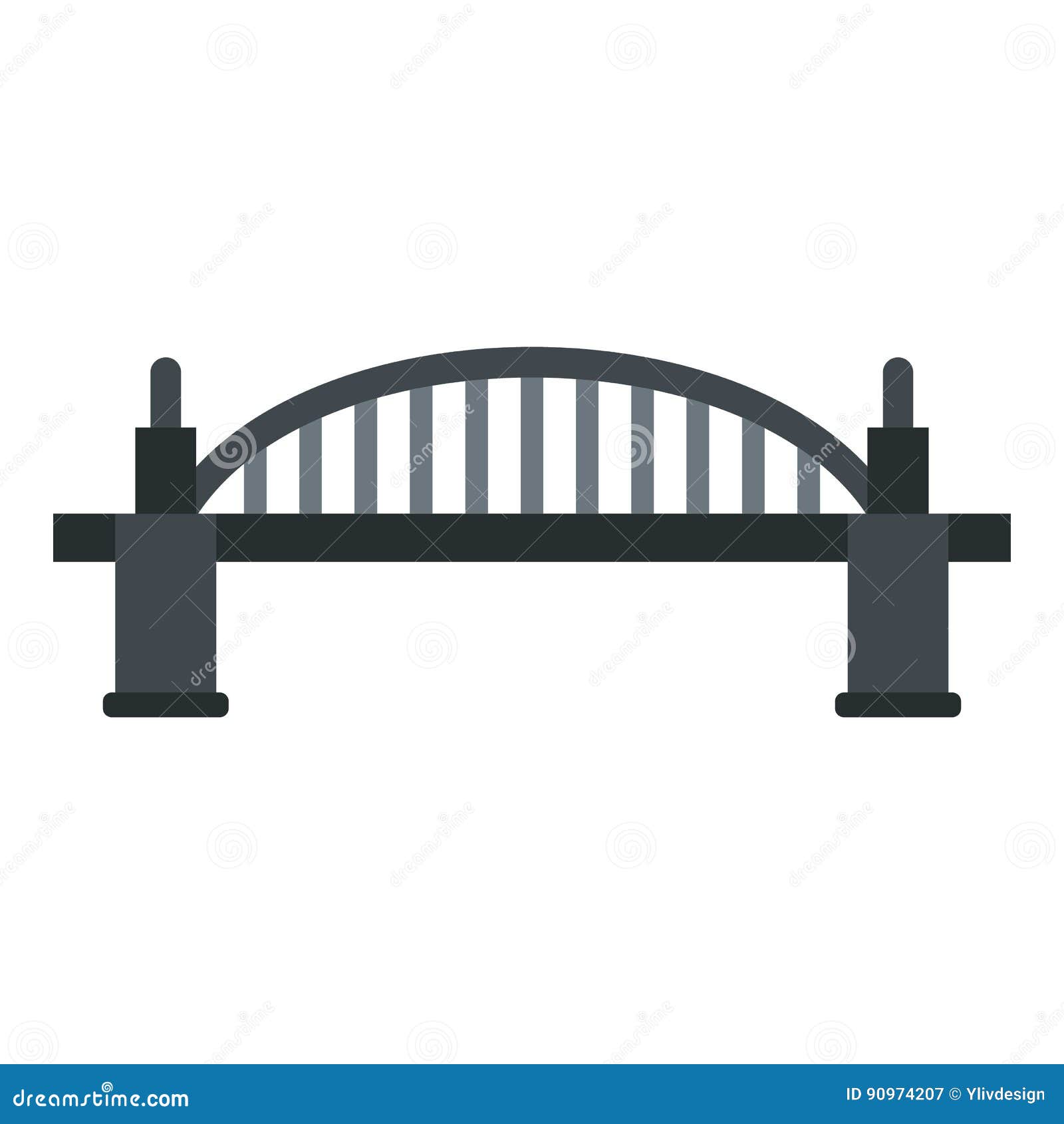 Bridge icon isolated stock vector. Illustration of concrete - 90974207