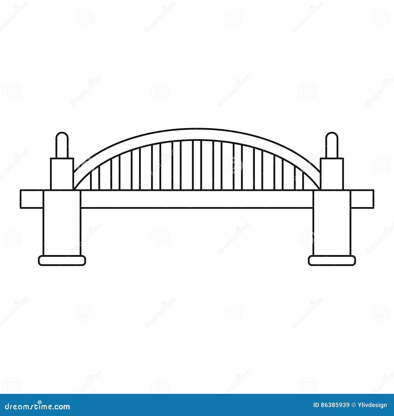 Bridge icon, outline style stock vector. Illustration of concrete ...