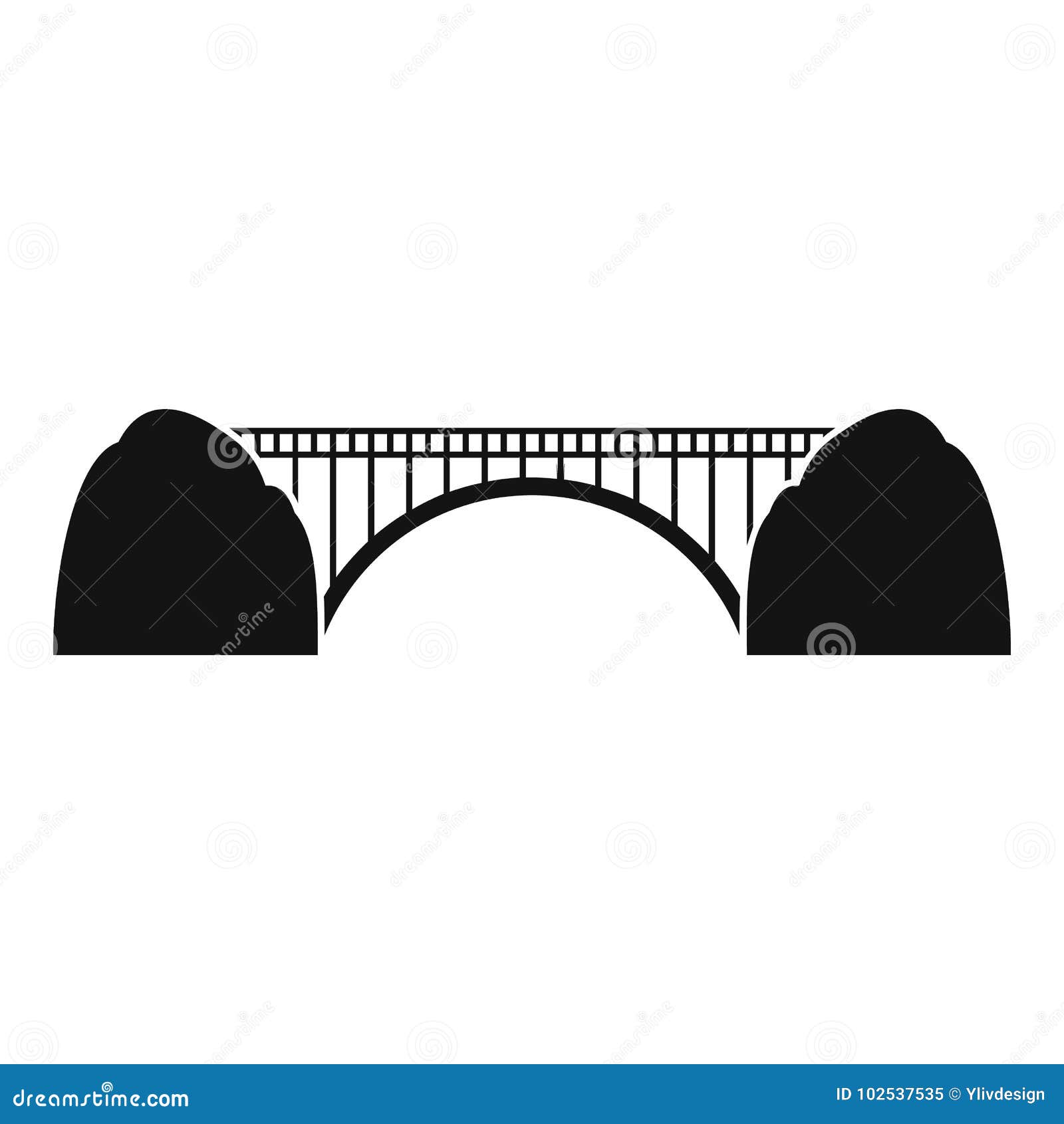 Bridge icon, simple style stock vector. Illustration of landscape ...