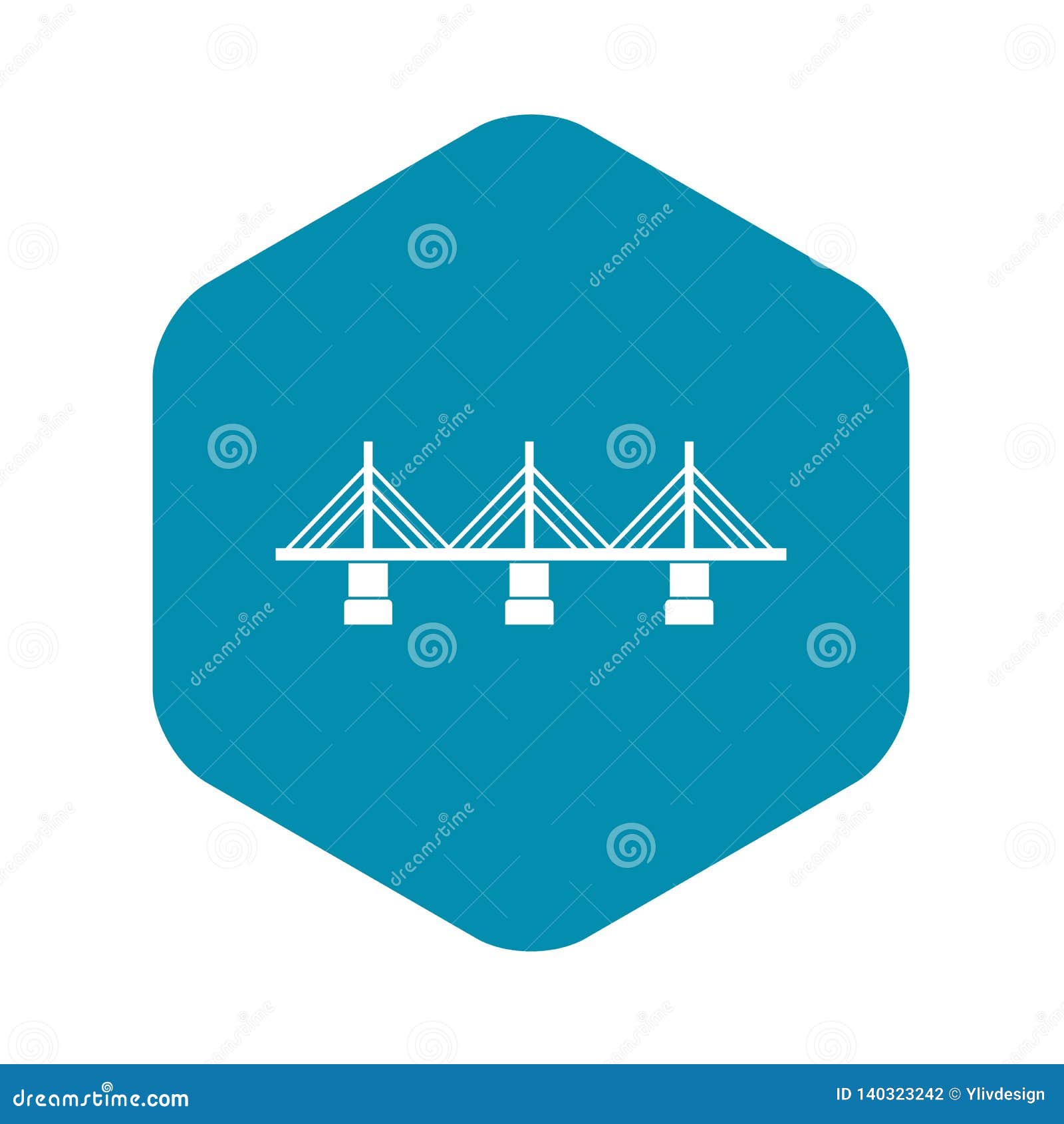Bridge icon, simple style stock vector. Illustration of abstract ...