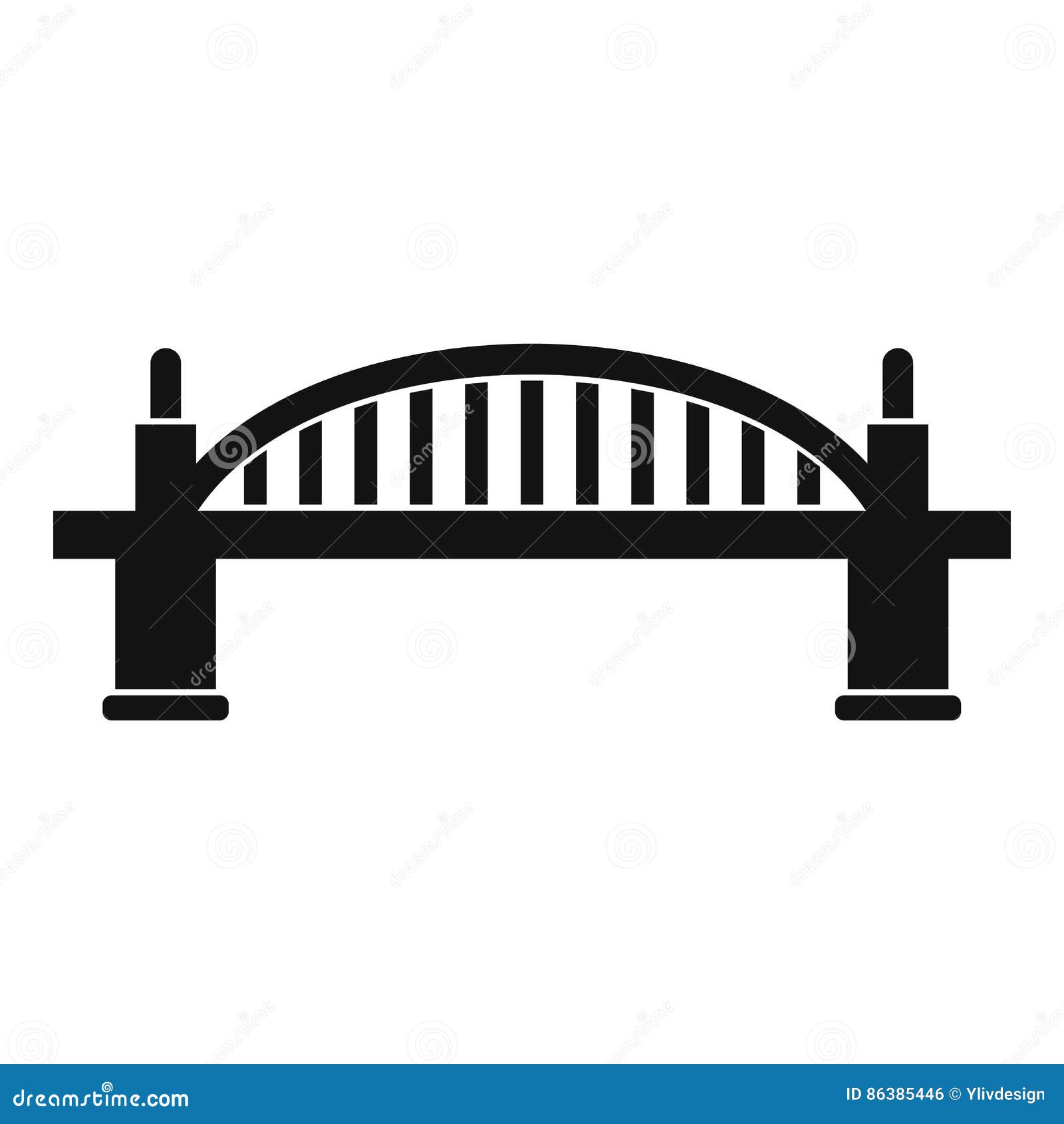 Bridge icon, simple style stock vector. Illustration of river - 86385446