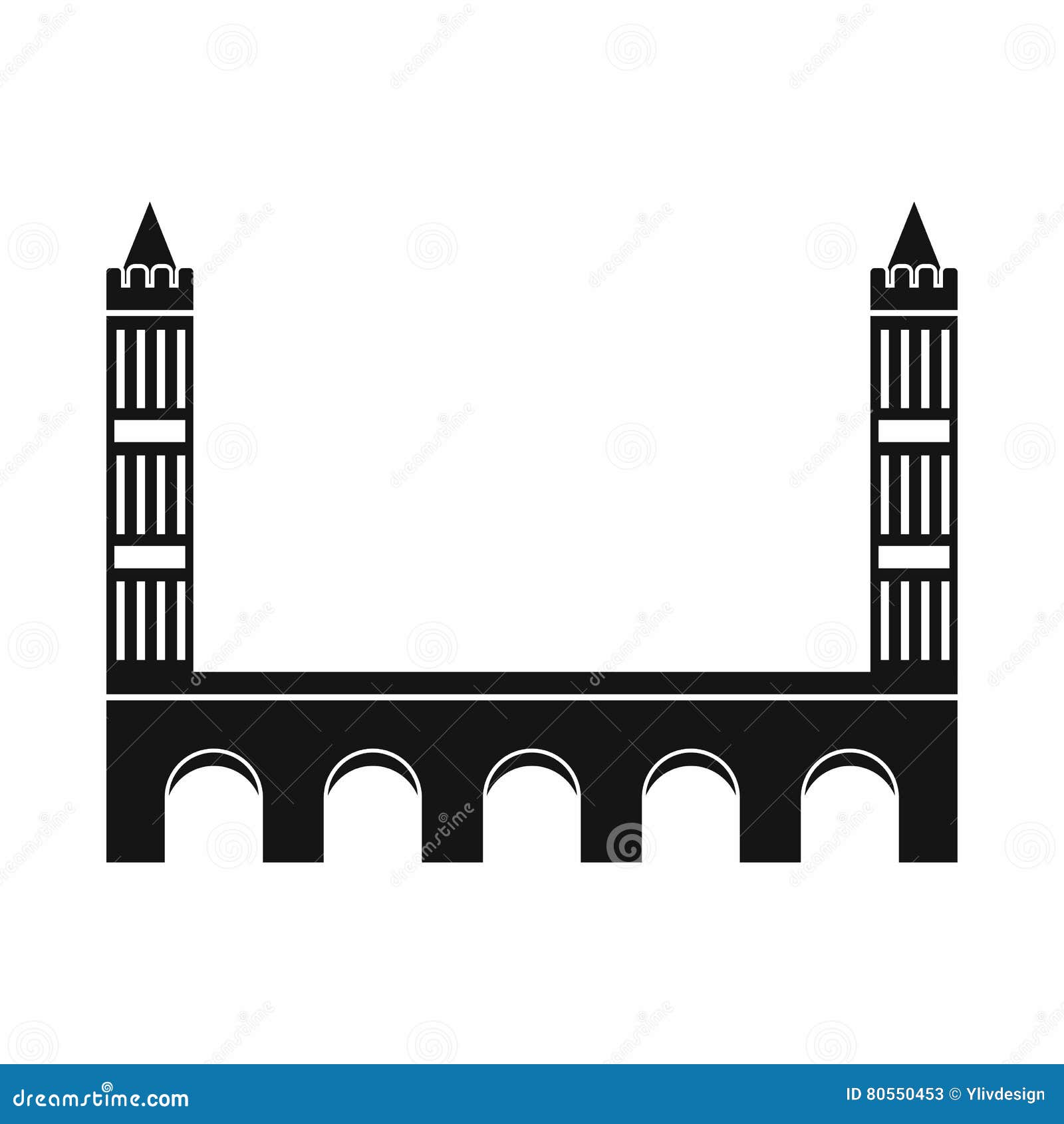 Bridge icon, simple style stock vector. Illustration of landmark - 80550453