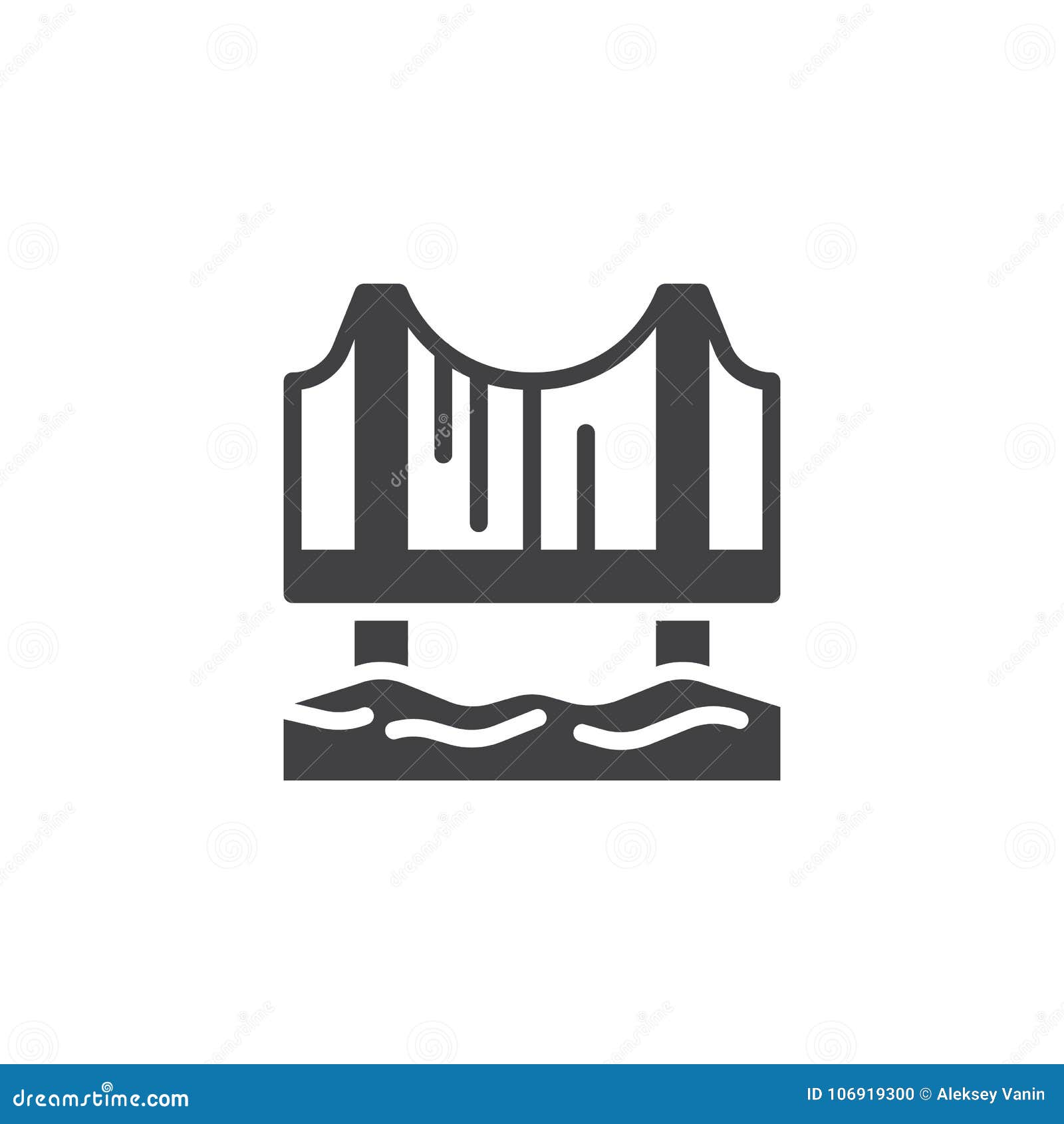 Bridge icon vector stock vector. Illustration of travel - 106919300