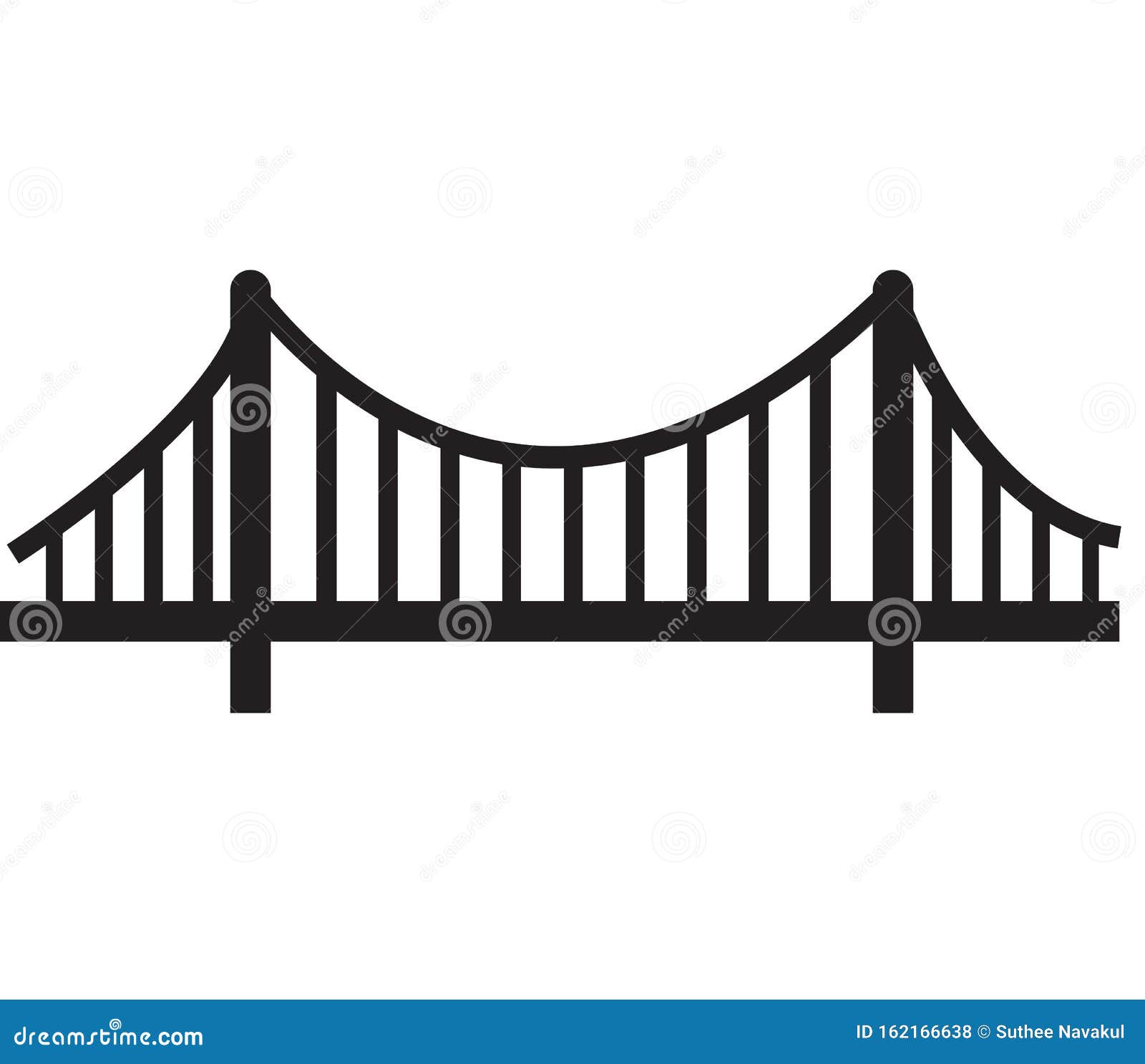 Bridge Icon on White Background. Flat Style. Simple Bridge Logo ...