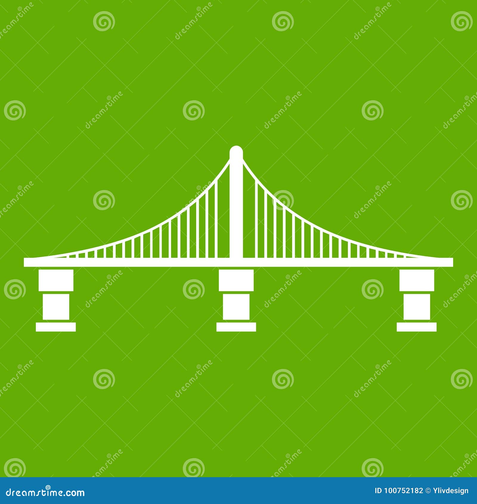 Bridge icon green stock vector. Illustration of bridge - 100752182