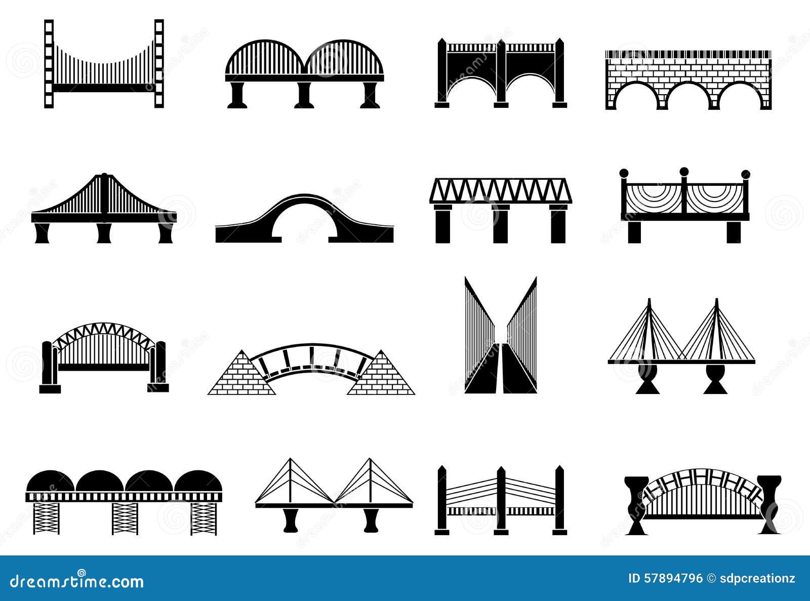 Bridge Icons Set Vector Illustration | CartoonDealer.com #41199534