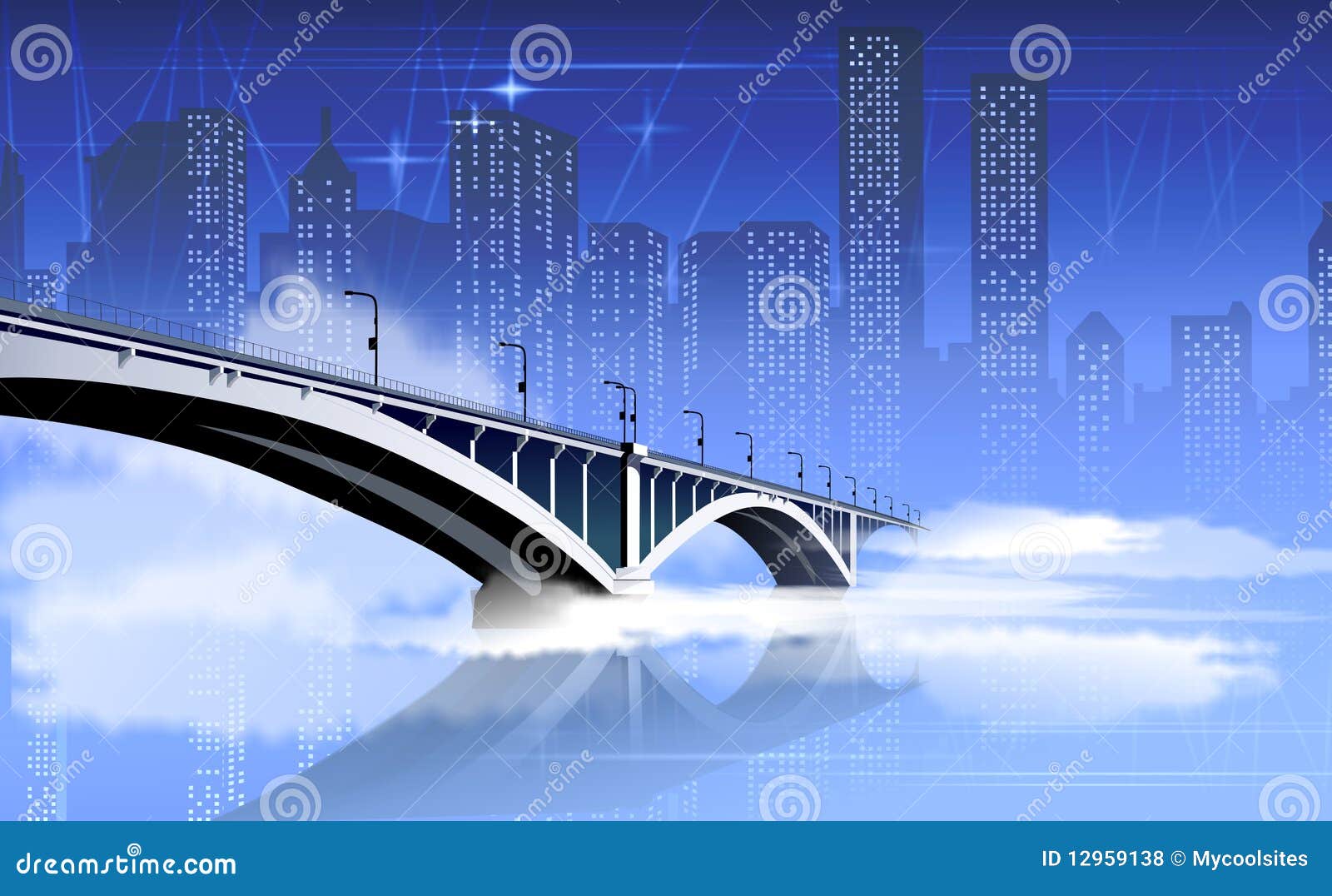 Bridge illustration stock illustration. Illustration of outline - 12959138