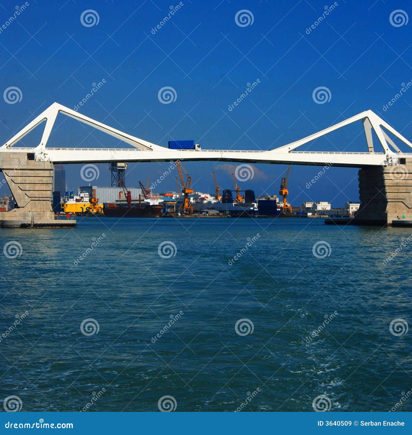 Bridge & Industrial Port Stock Image - Image of industries, cross: 3640509