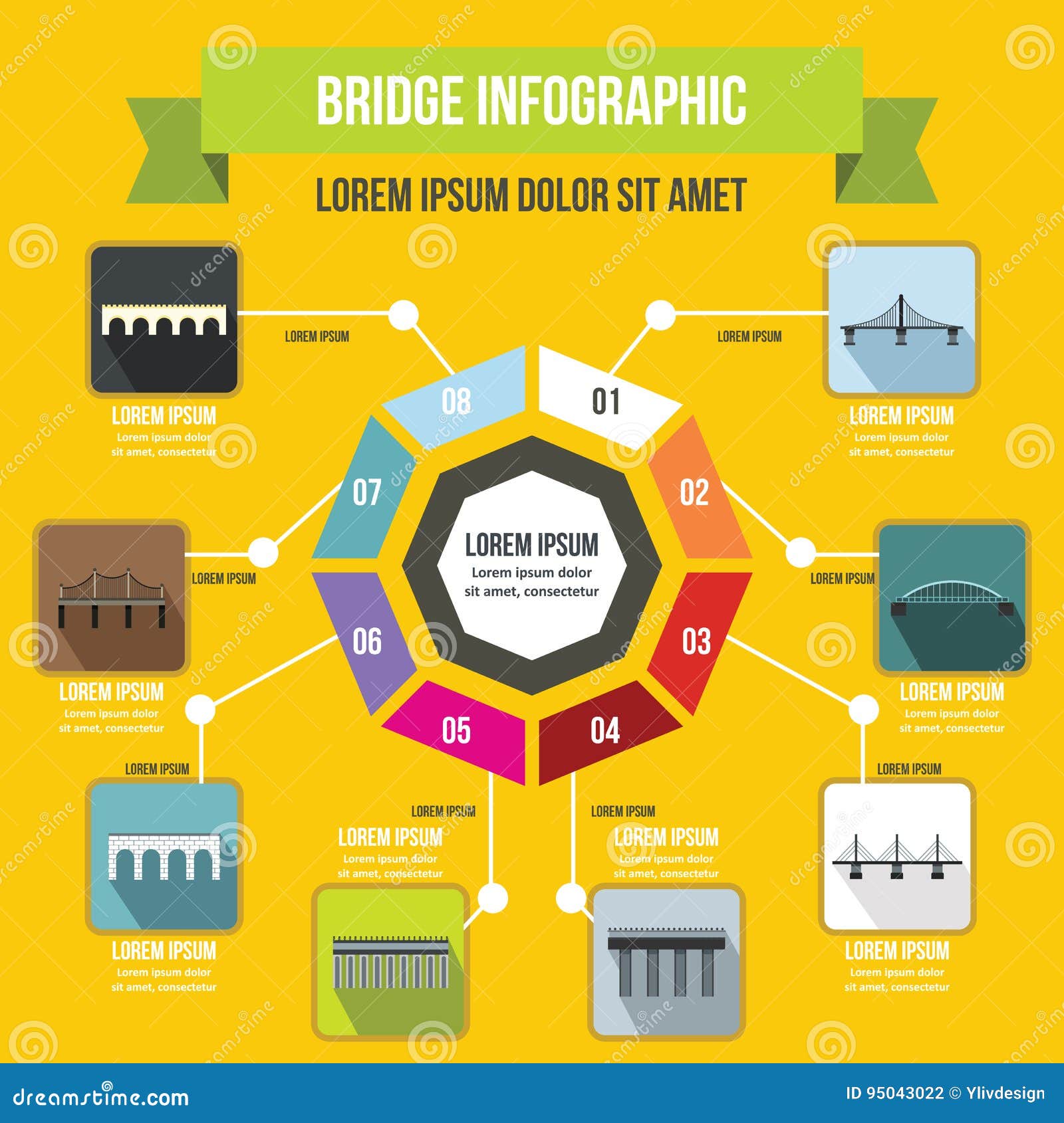 Bridge Infographic Concept, Flat Style Stock Vector - Illustration of ...