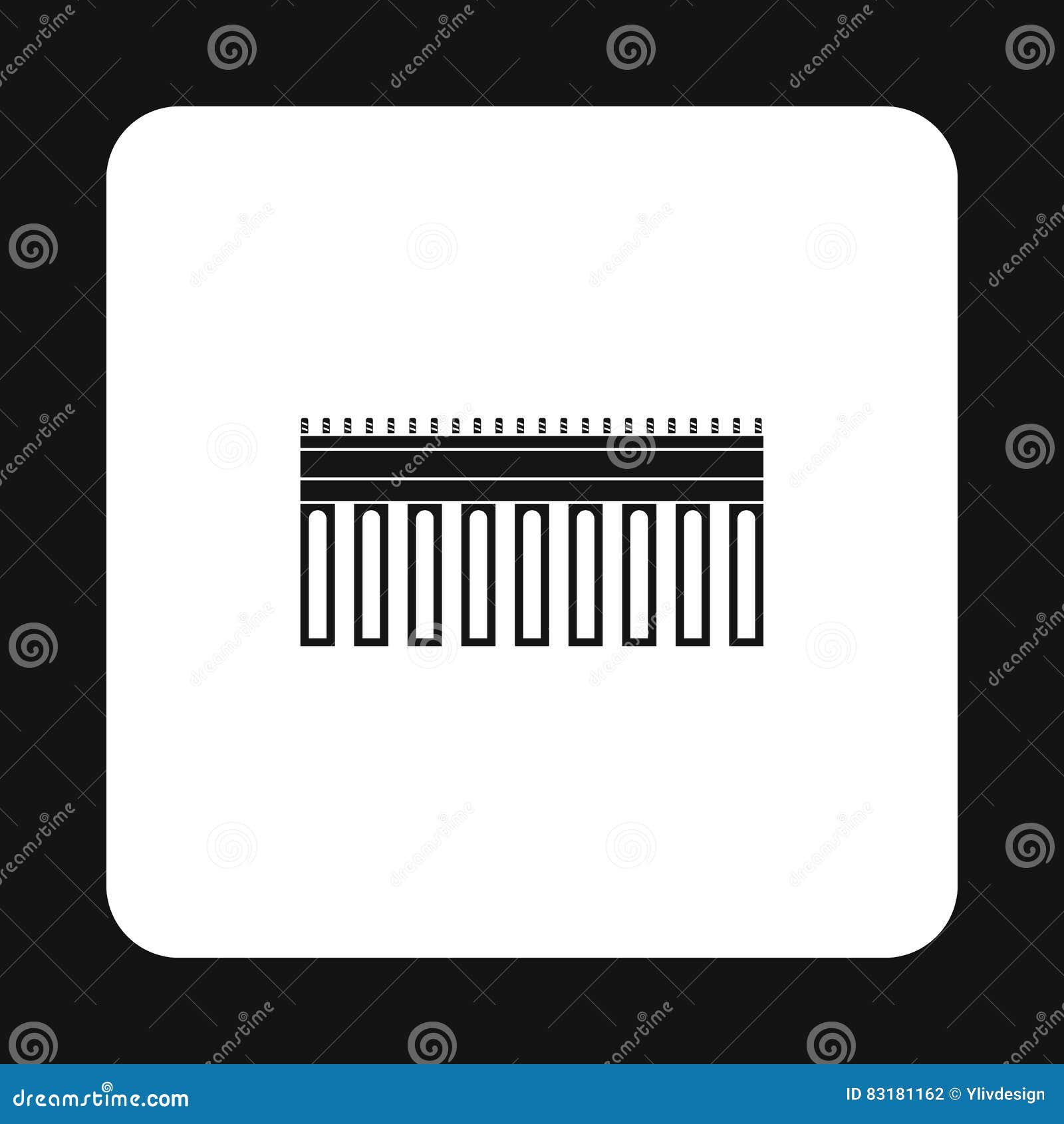 Bridge with Iron Supports Icon, Simple Style Stock Vector ...