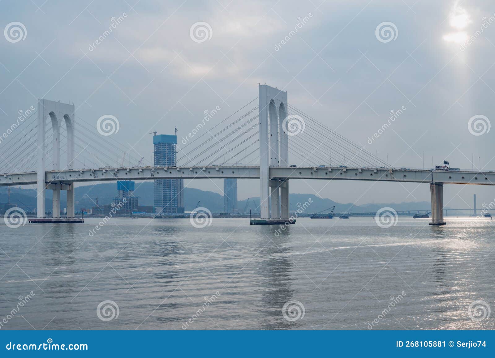 Bridge between the Islands at Cloudy Day Stock Image - Image of quay ...