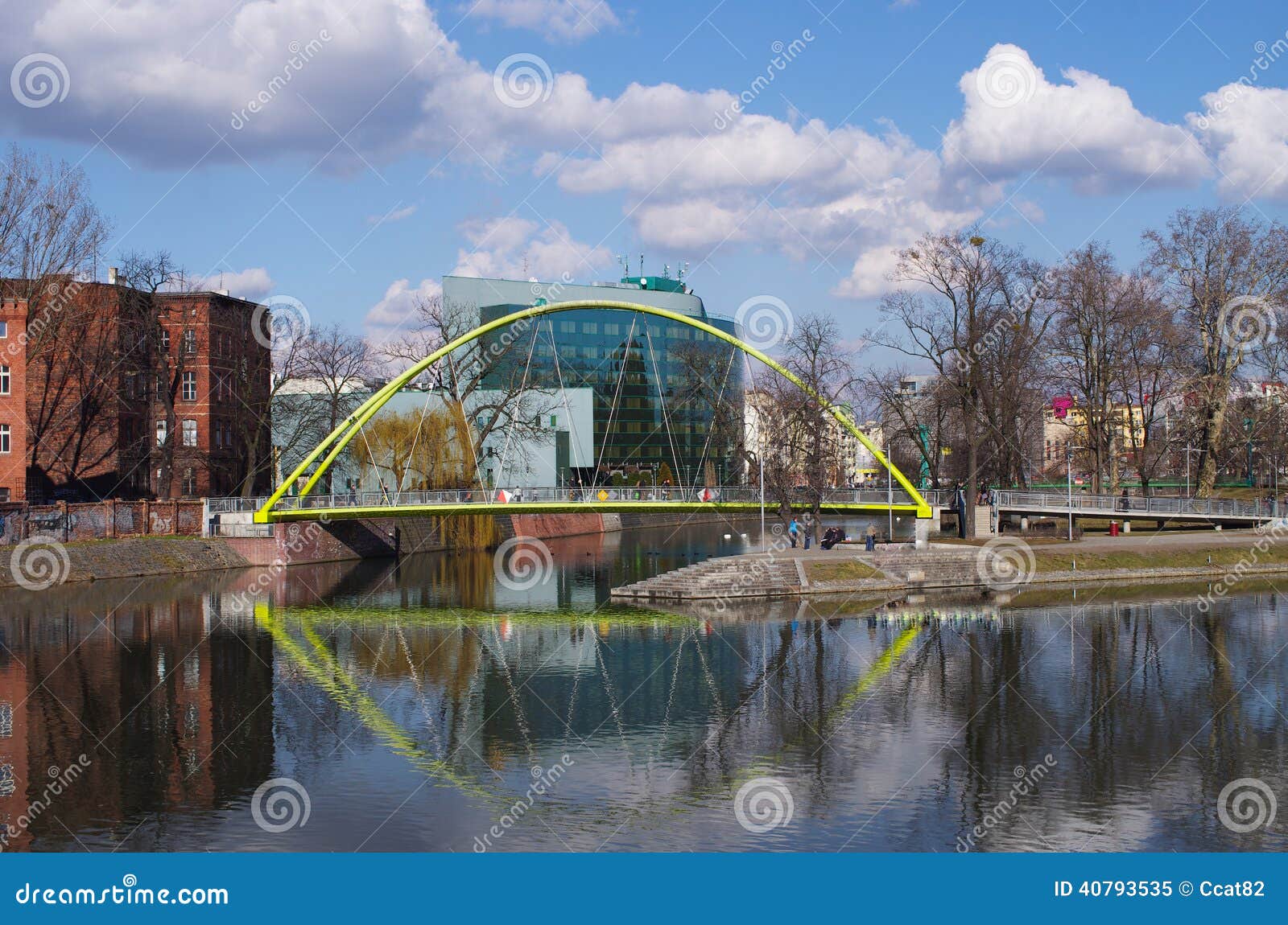 Bridge on the Islands in Wroclaw, Poland Stock Image - Image of blue ...
