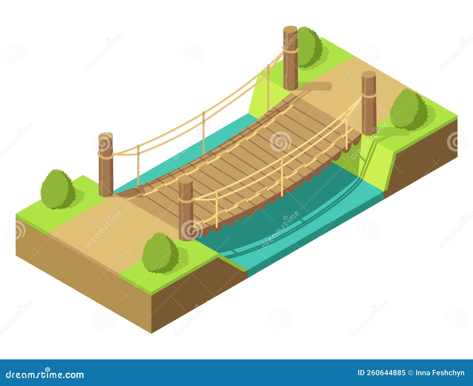 Bridge Isometric. 3d Isolated Drawing Element of Modern Urban ...