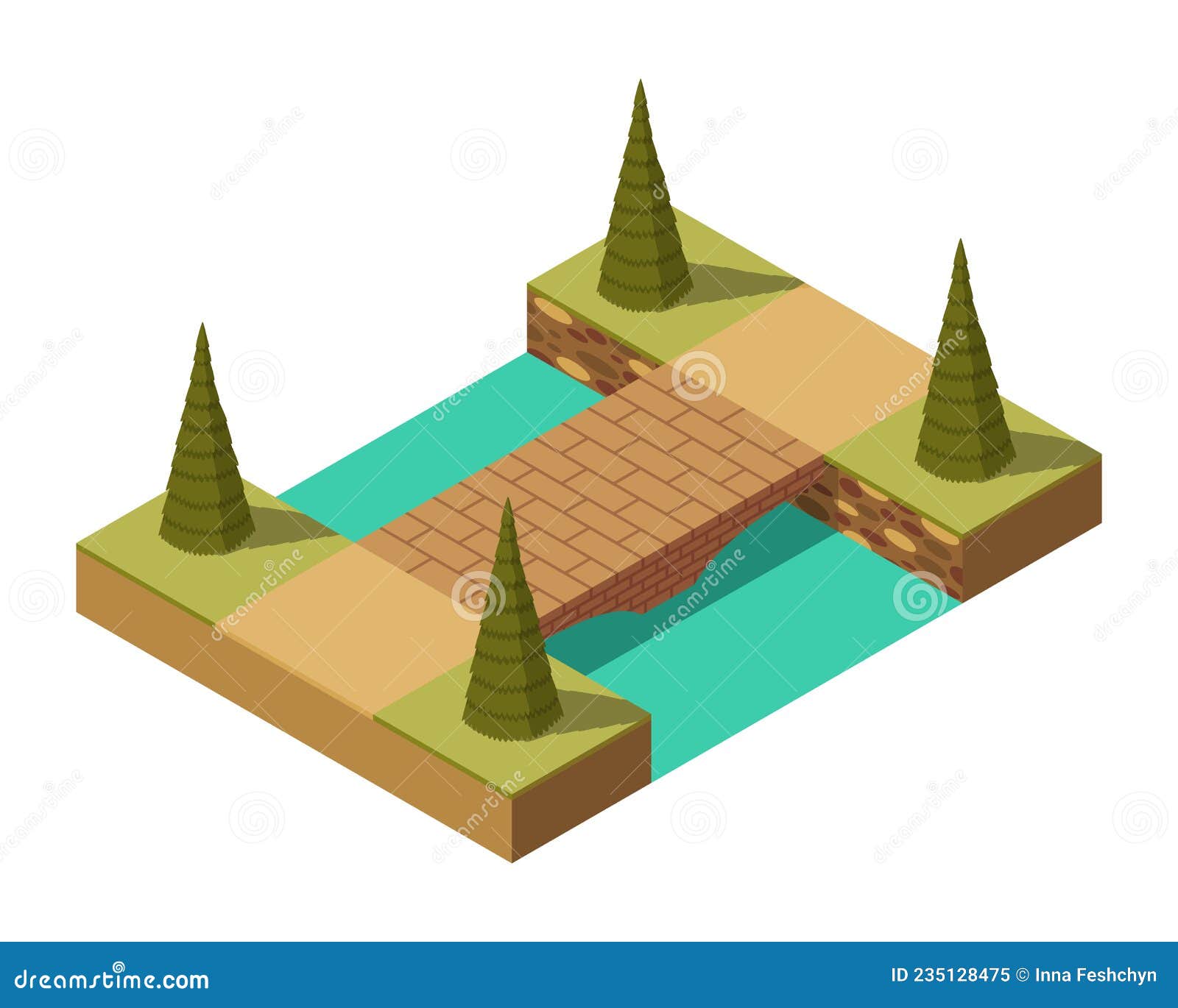 Bridge Isometric. 3d Isolated Drawing Elements of a Modern Urban ...