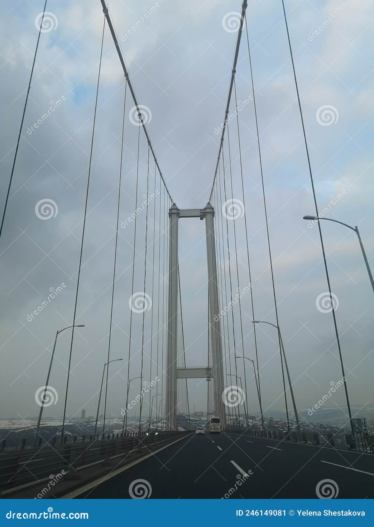 Bridge in Ä°stanbul Road Sky Cars Stock Image - Image of wind, mast ...