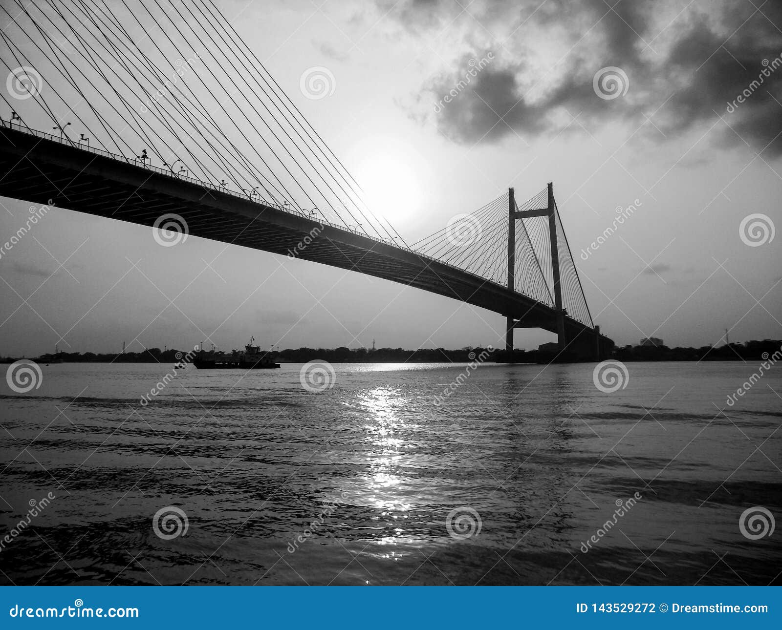 The Bridge Joining Two Towns Stock Photo - Image of suspension, road ...