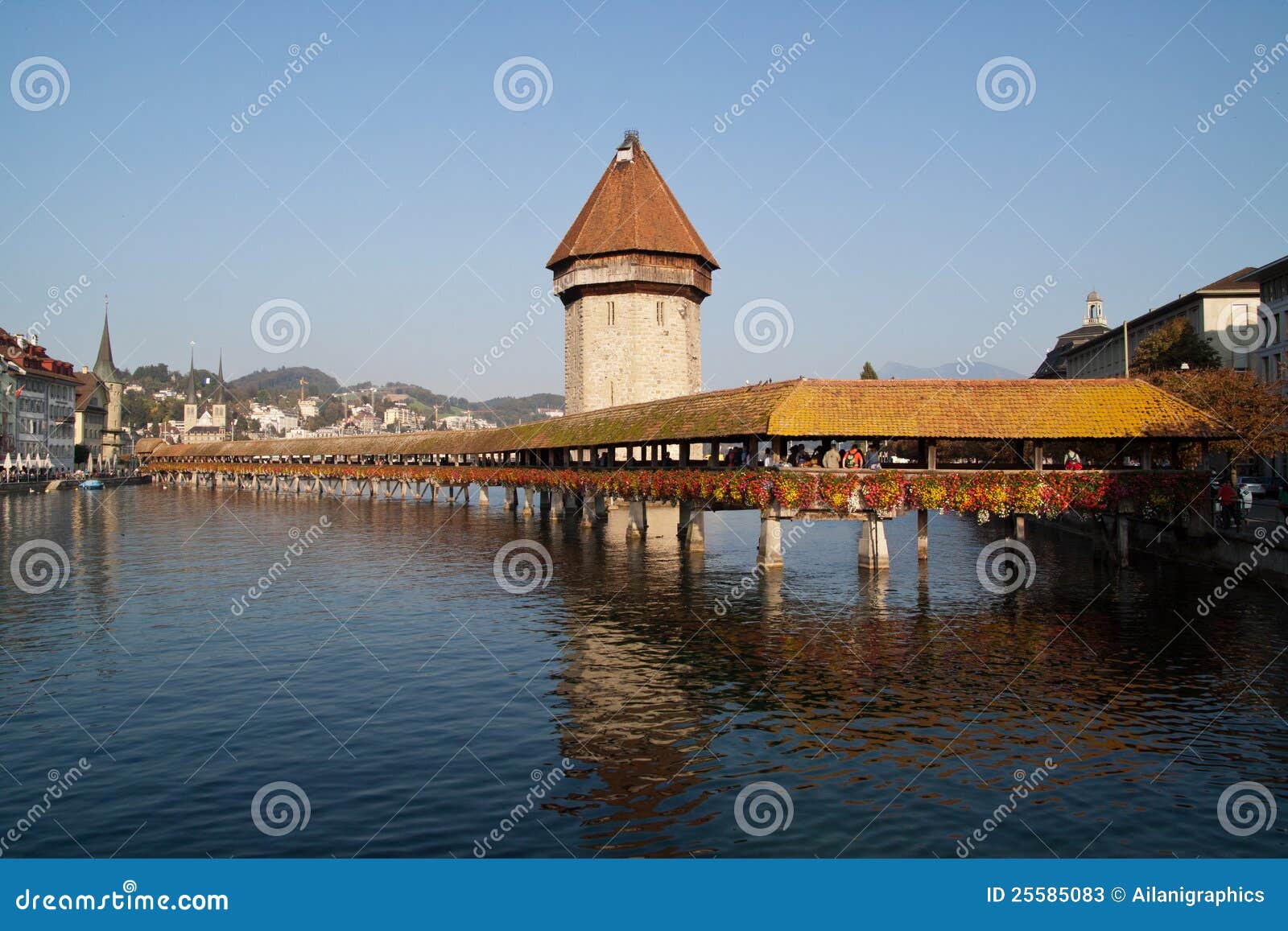 Bridge Kapellbrucke stock image. Image of cross, european - 25585083