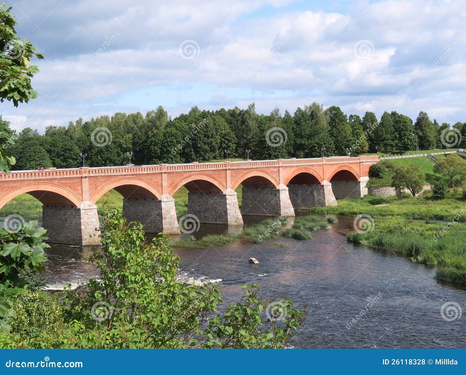 Bridge in Kuldiga, Latvia stock photo. Image of landmark - 26118328