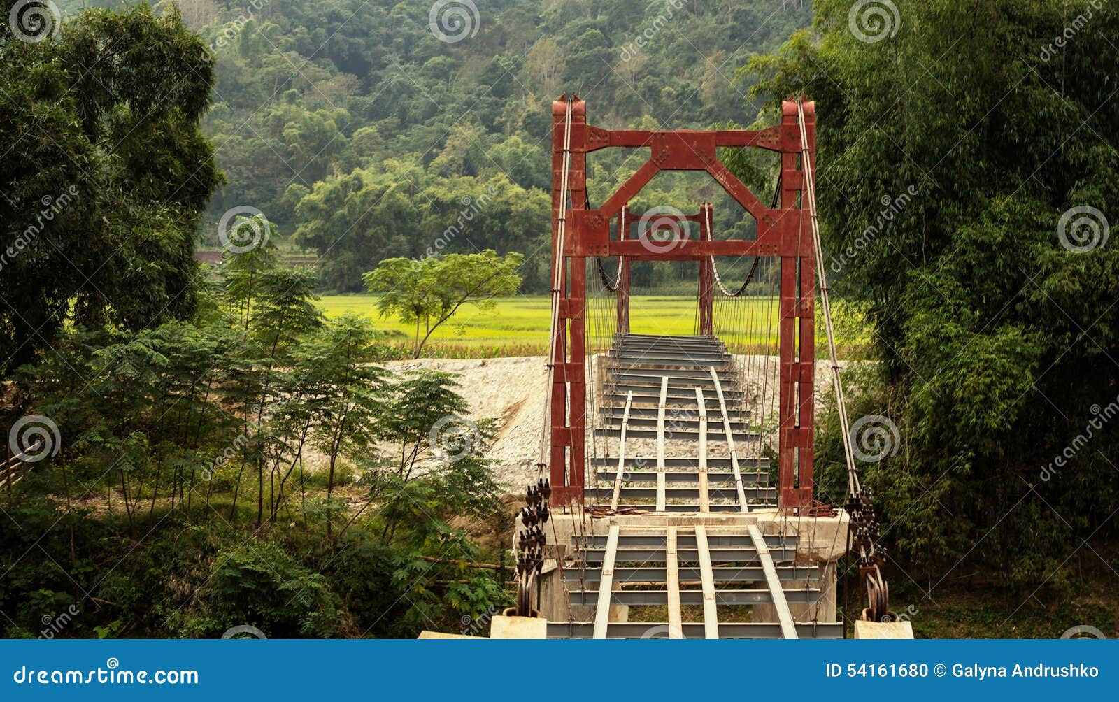 Bridge in Laos stock photo. Image of scenery, destination - 54161680