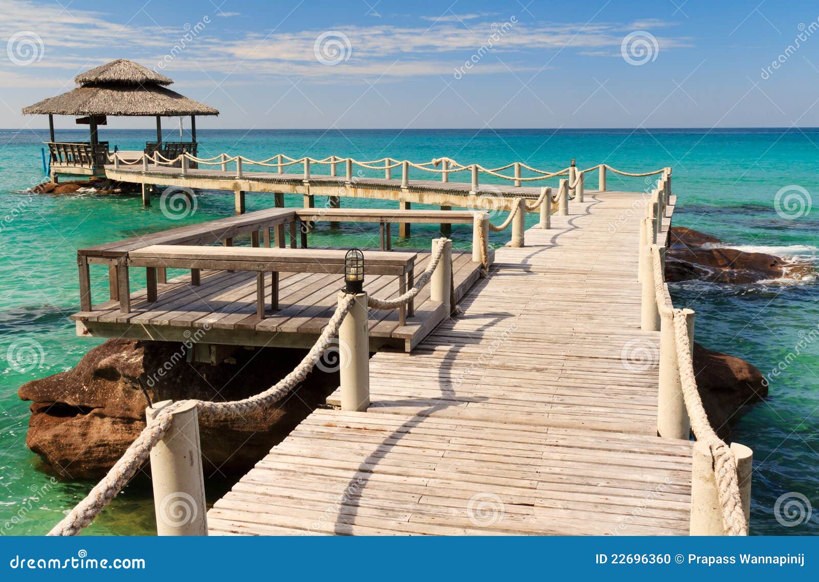 Bridge Lead To Tropical Beach Stock Photo - Image of tropic, beach ...