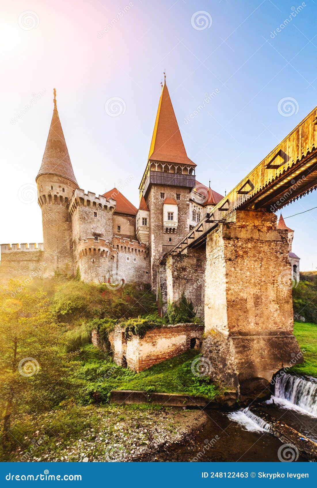 Bridge Leading To Corvin Castle Stock Image - Image of fortress ...