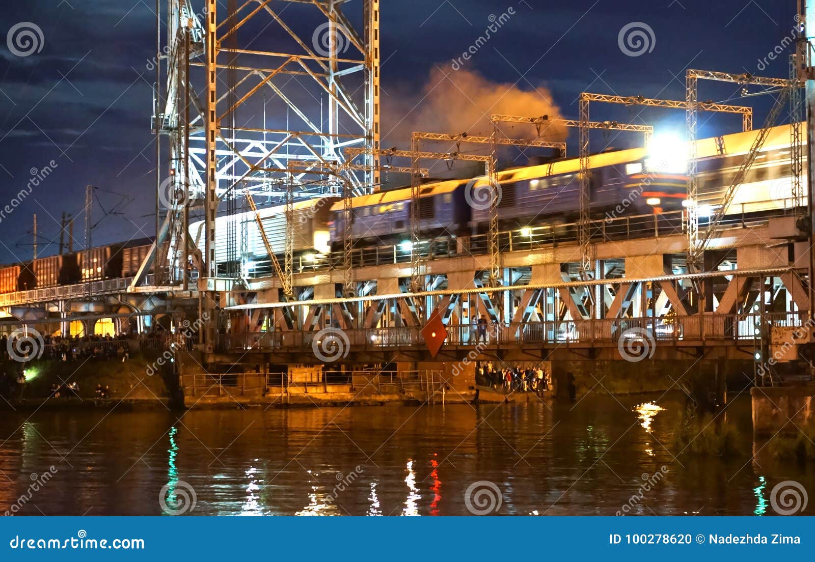 Bridge, Lifting, Counterweight, Support, Night, River, Swing Stock ...
