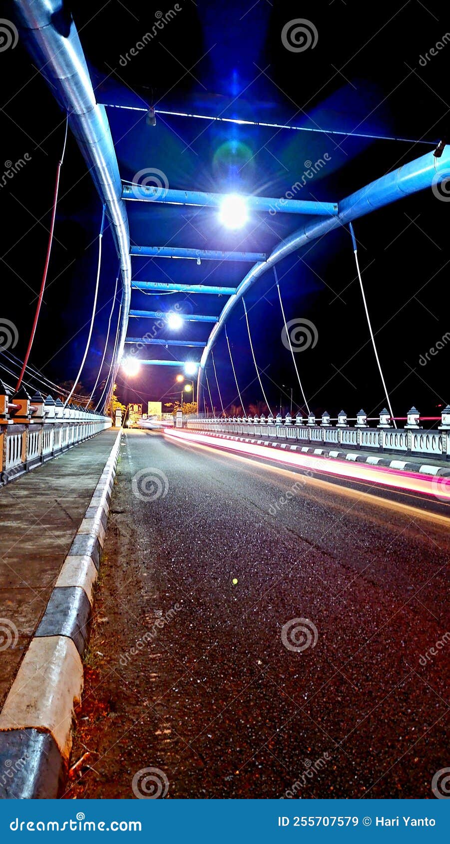 Bridge lights at night stock image. Image of light, beautiful - 255707579