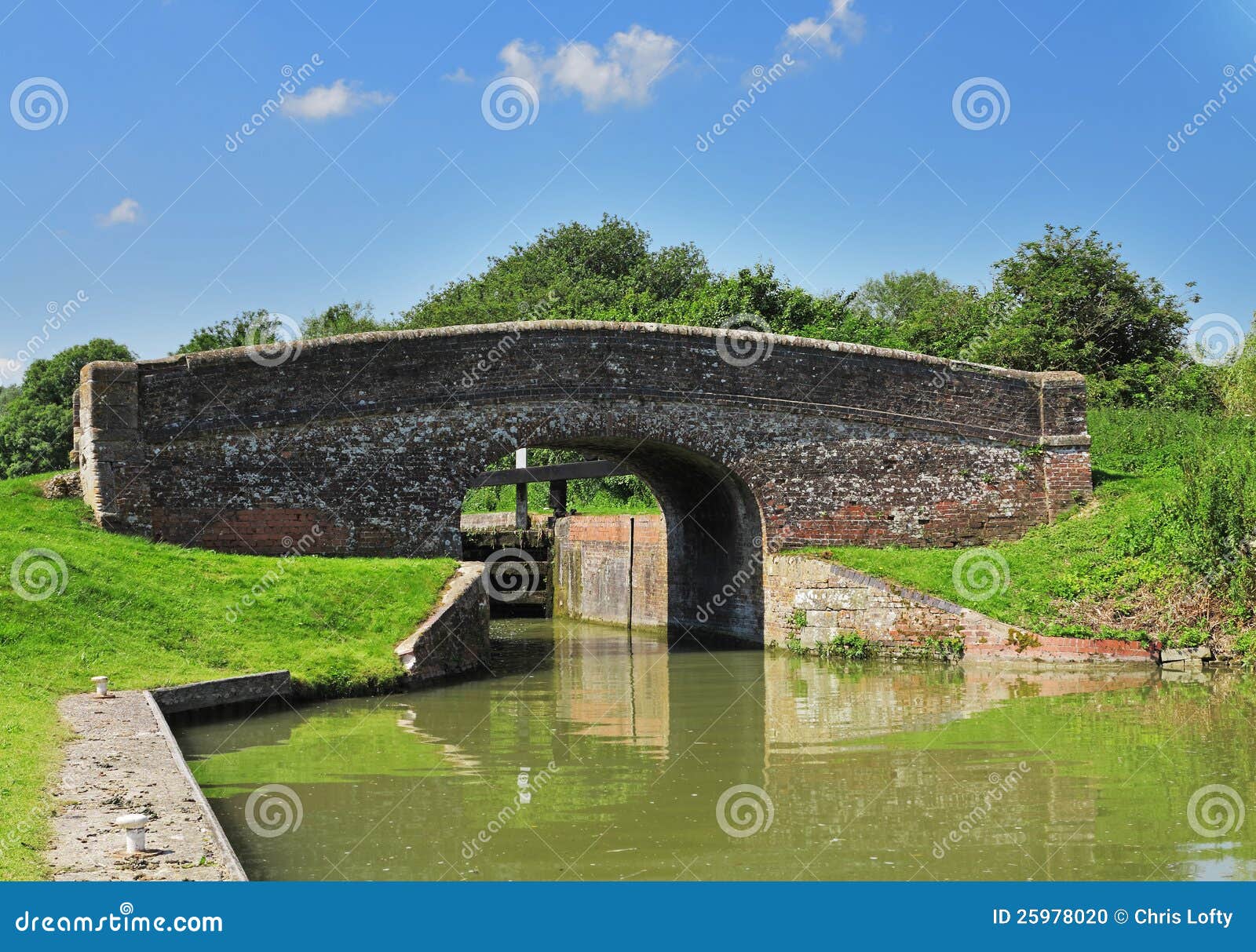 Bridge and Lock on an English Canal Stock Photo - Image of waterway ...