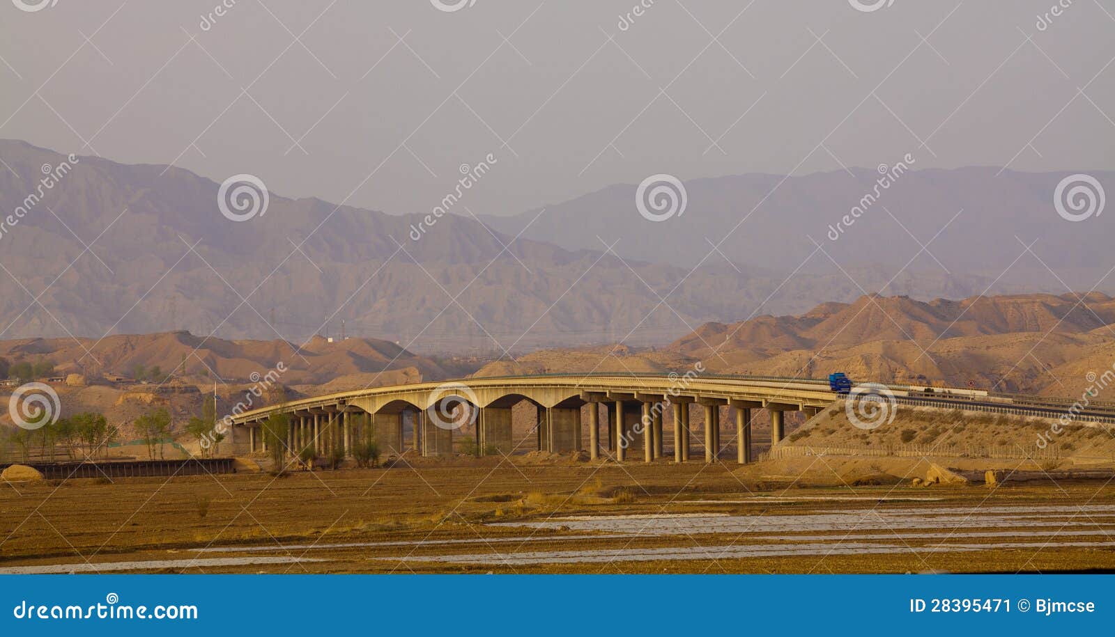 Bridge of Loess Plateau in Sunset Stock Image - Image of plateau, field ...