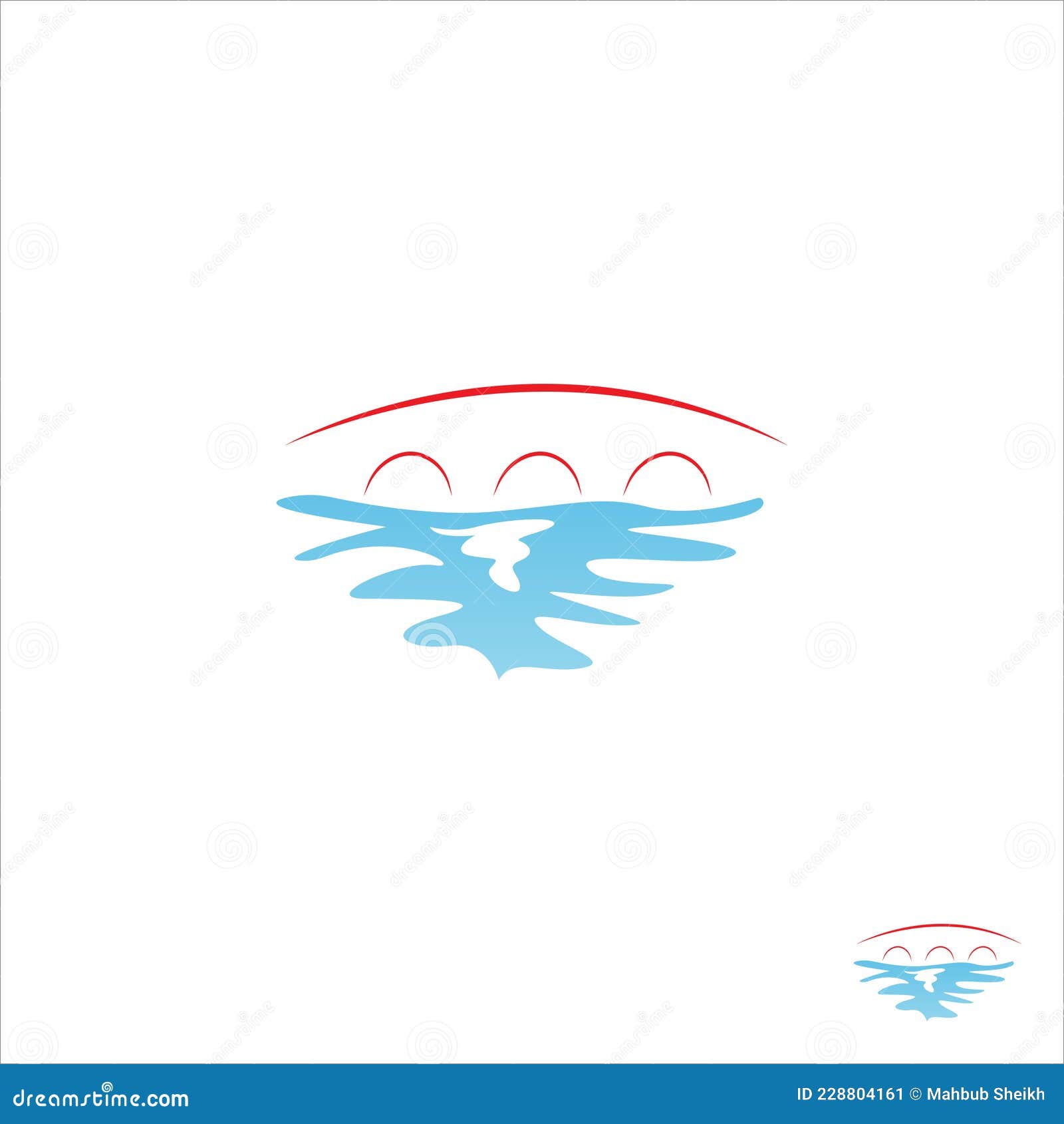 Bridge Logo Design Template with Water-creative Abstract Bridge Logo ...