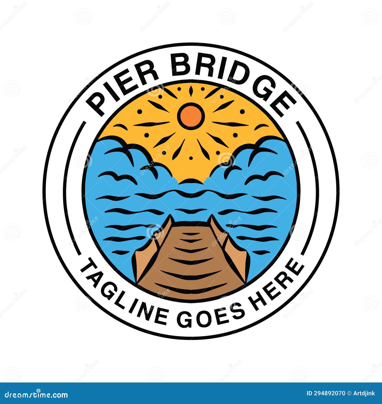 Bridge Logo Emblem Vector Design Badge Illustration Symbol Icon Stock ...
