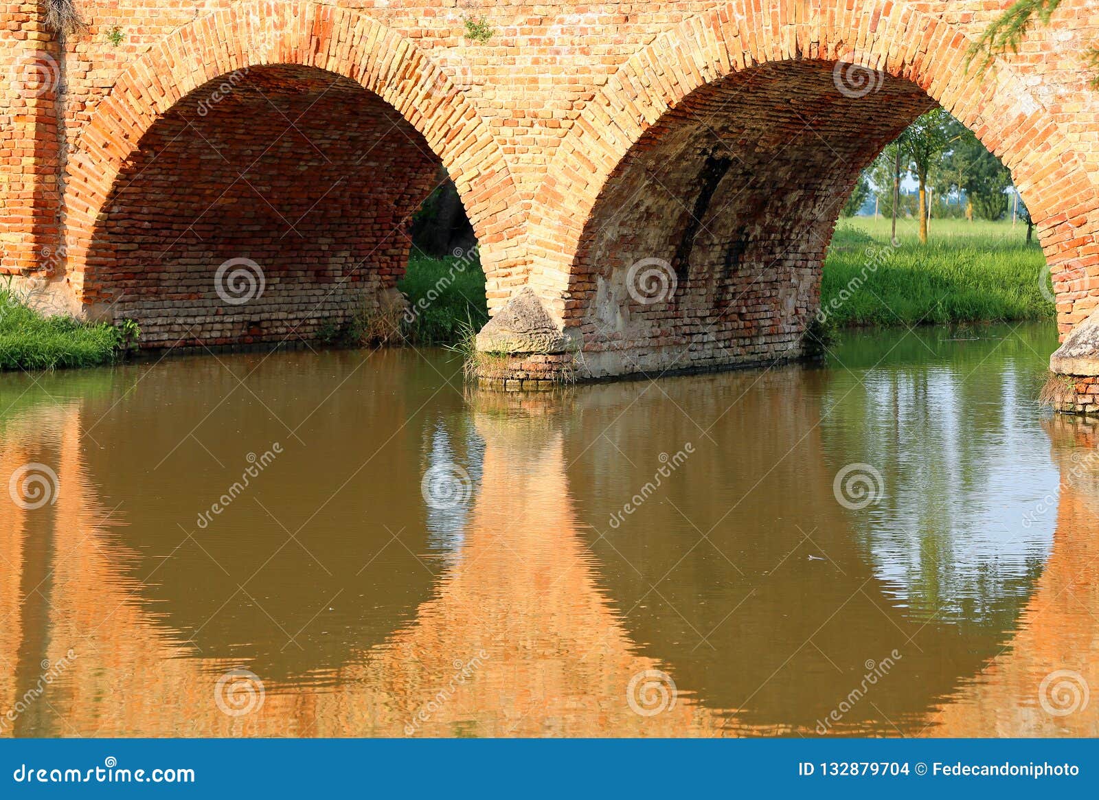 Bridge Made of Bricks with Arches Stock Photo - Image of ancient ...