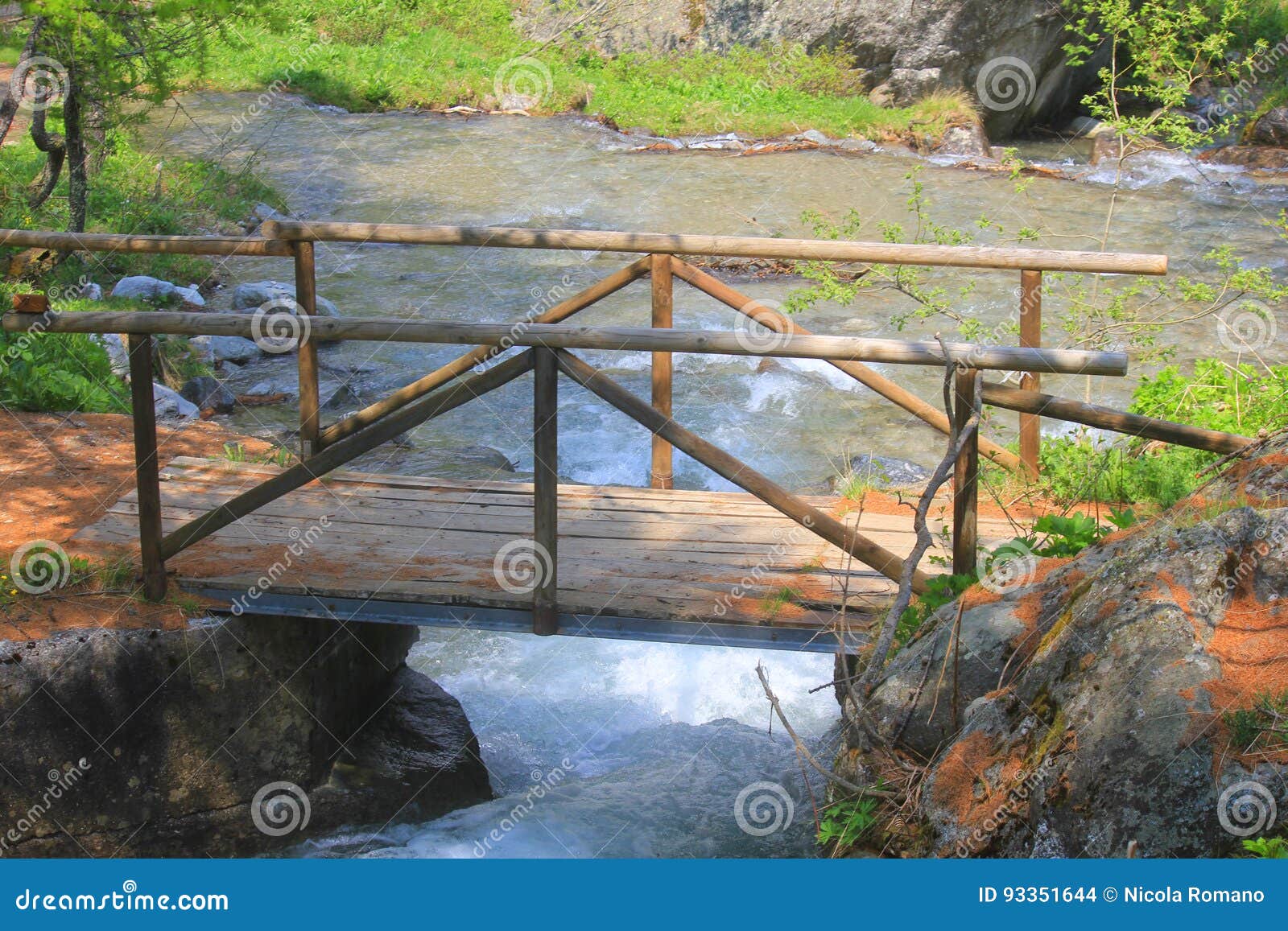 Bridge Made with Wood on the River Stock Photo - Image of brigde ...