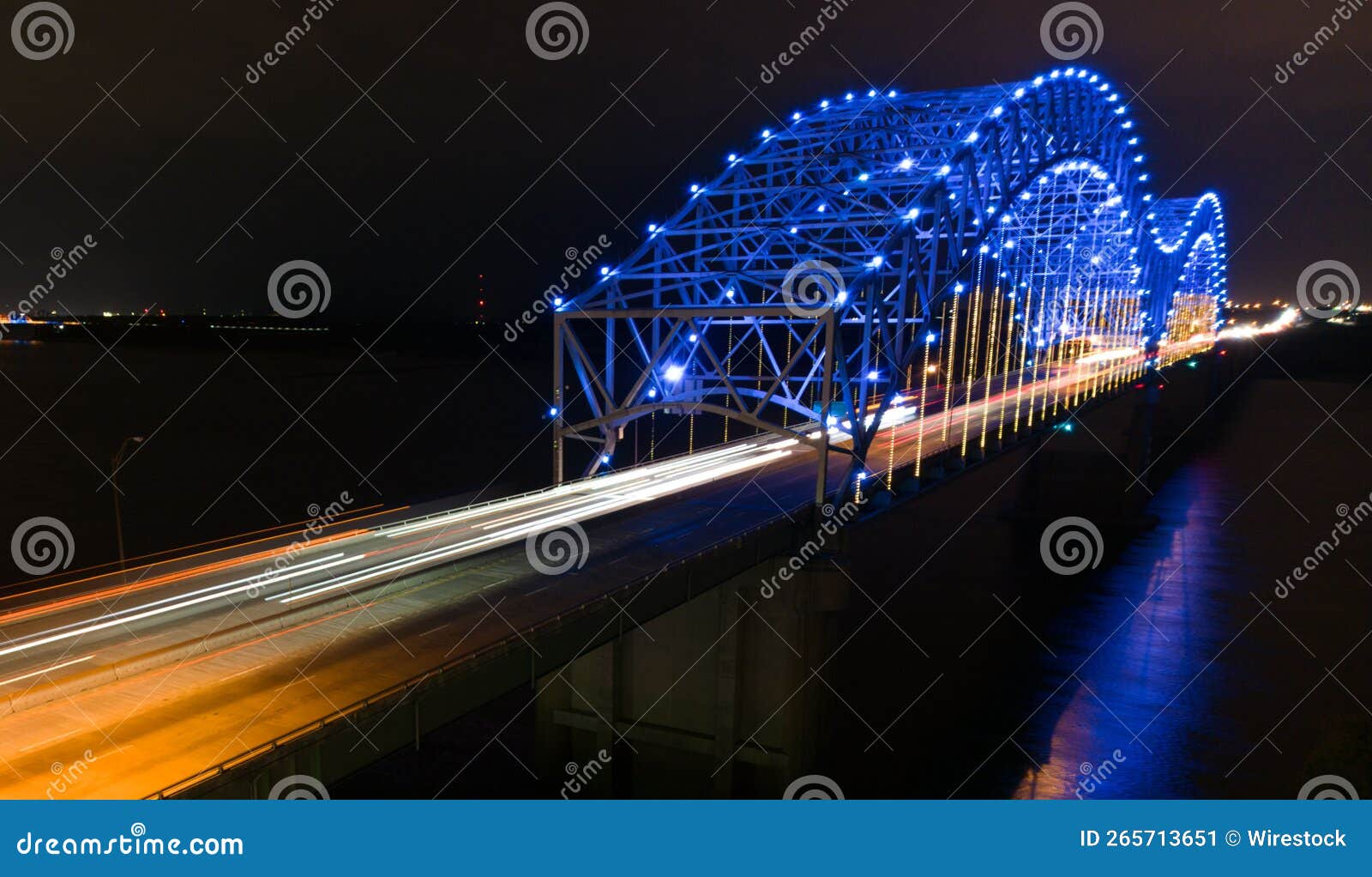 Bridge of Memphis Captured at Night Editorial Photo - Image of ...