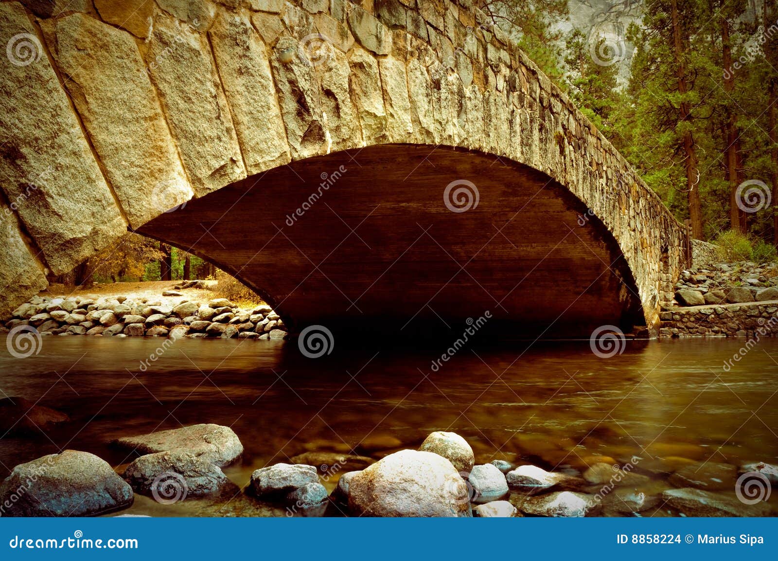Bridge, Merced River, Yosemite Stock Photo - Image of abstract ...