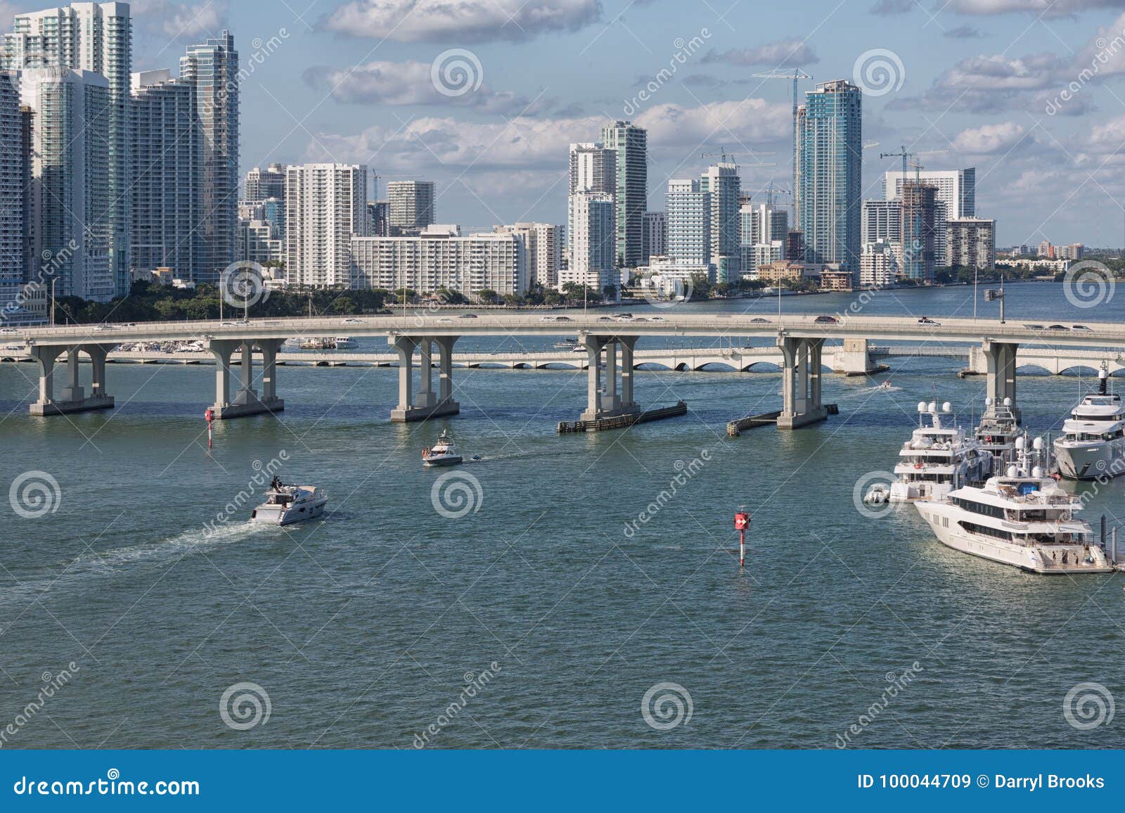 Bridge in Miami Harbor stock image. Image of office - 100044709