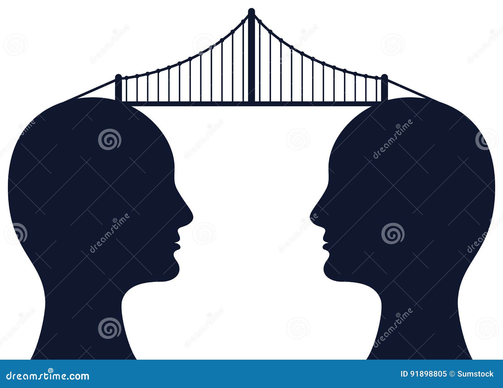 Bridge between minds stock vector. Illustration of sharing - 91898805