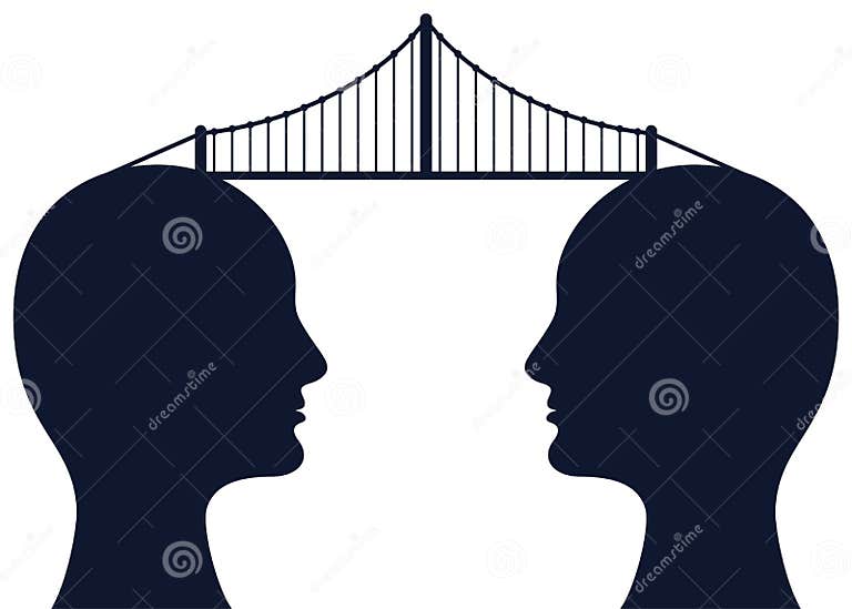 Bridge between minds stock vector. Illustration of sharing - 91898805