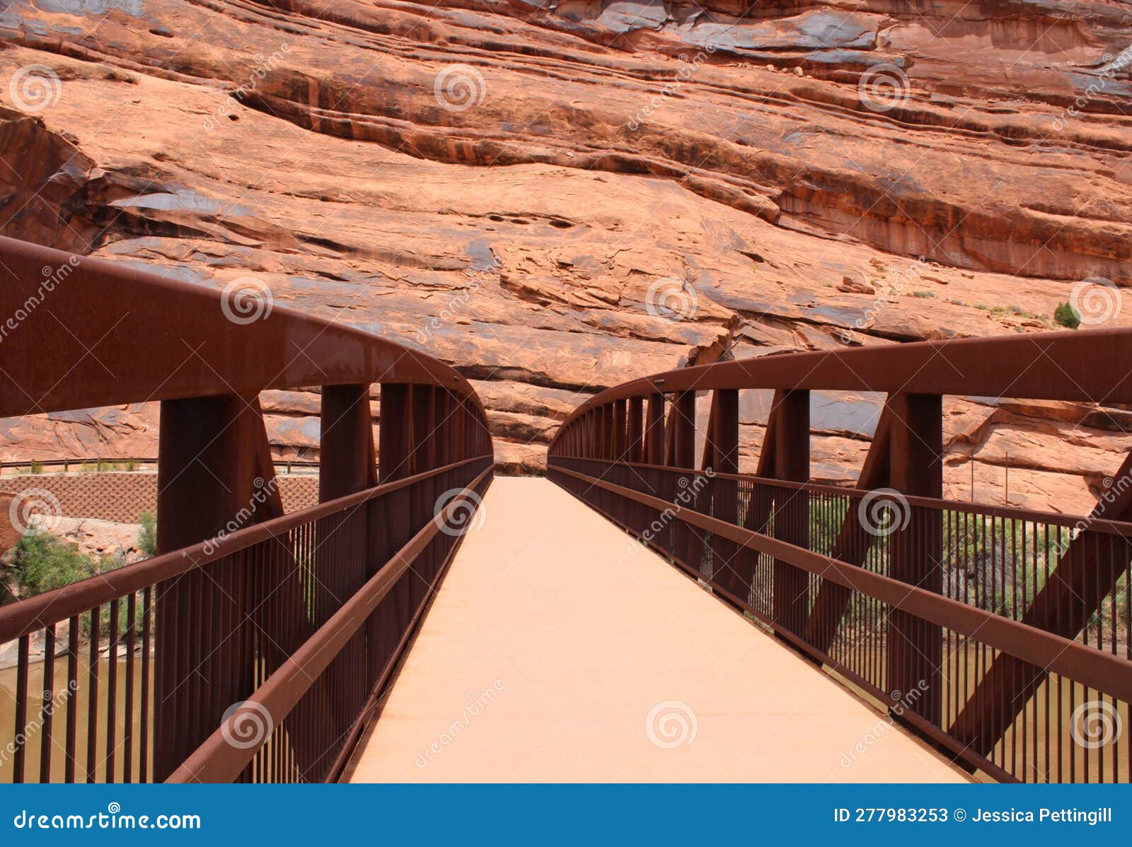 Bridge in Moab Utah Orange and Brown Stock Image - Image of handrail ...