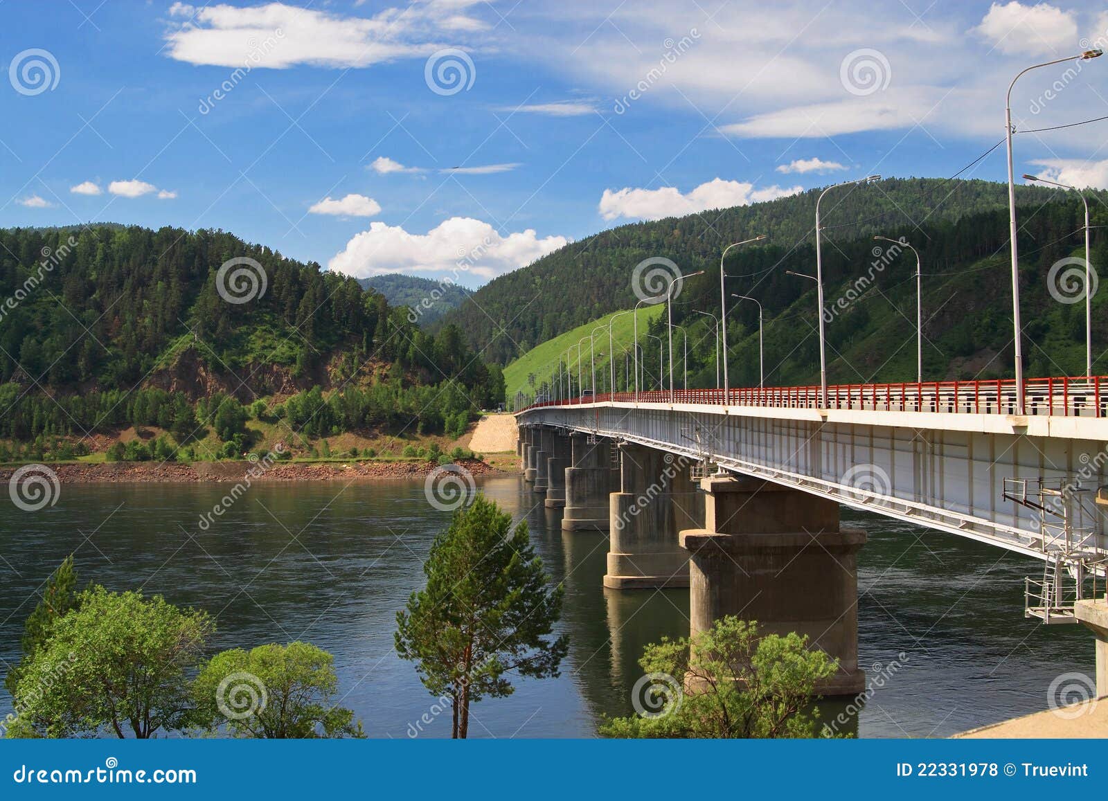 Bridge through Mountain River Stock Photo - Image of mountains, summer ...