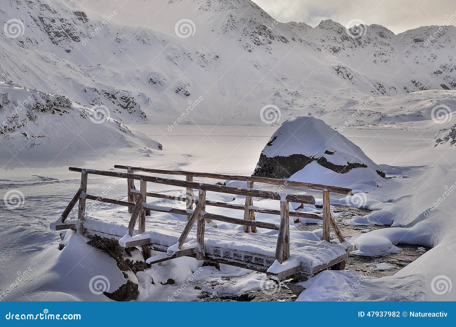 Bridge in mountains stock photo. Image of winter, white - 47937982