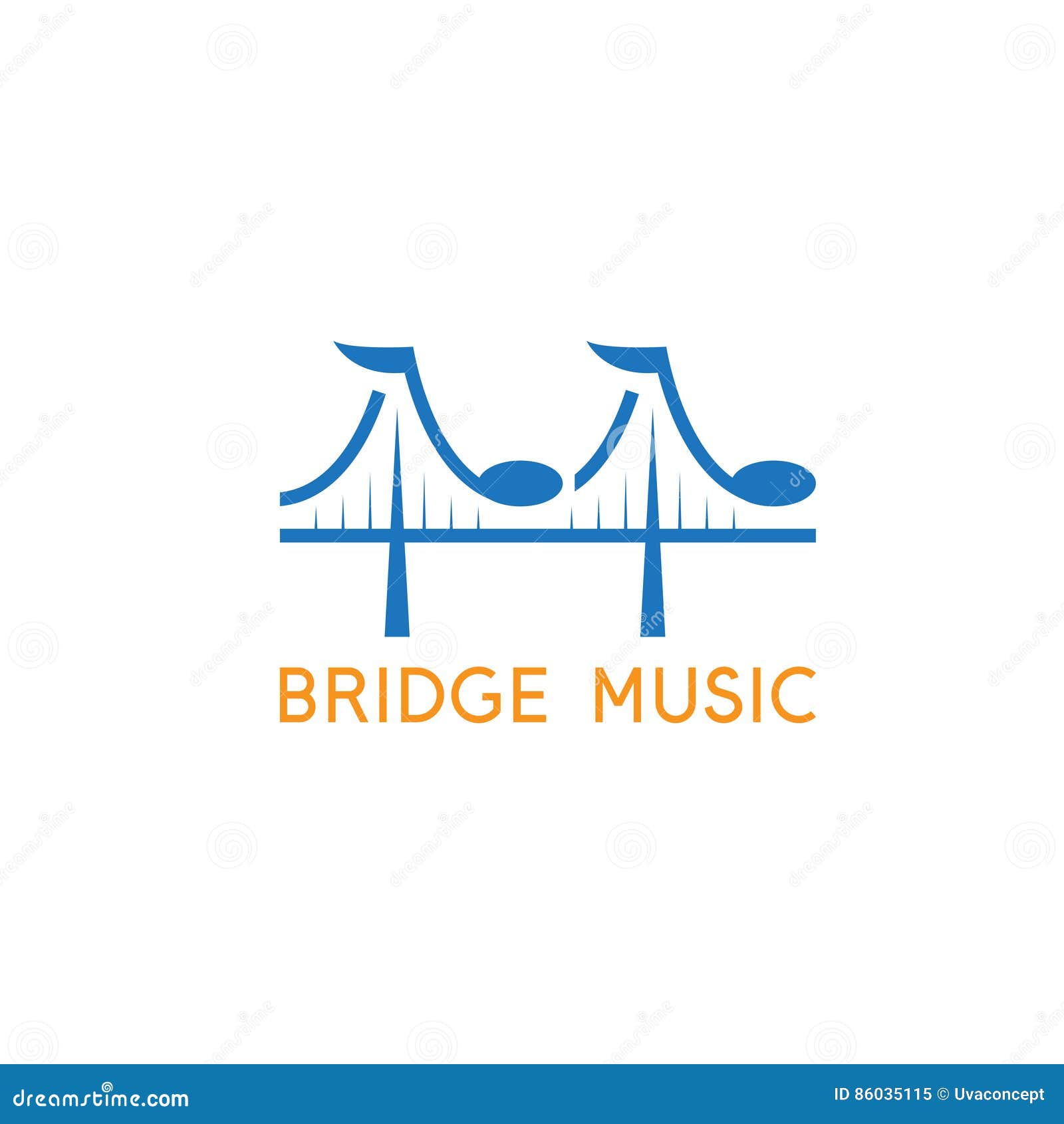 Bridge with Music Notes Vector Design Stock Vector - Illustration of ...
