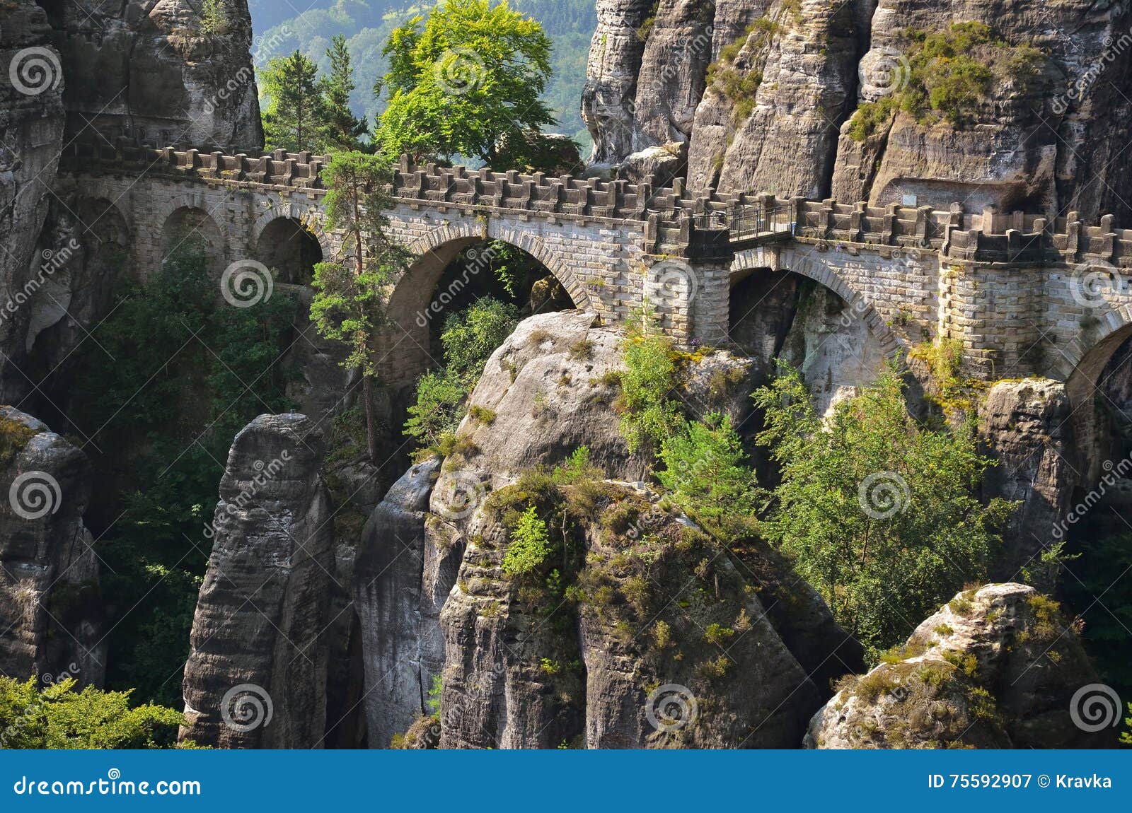 Bridge Named Bastei in Saxon Switzerland Germany Stock Image - Image of ...