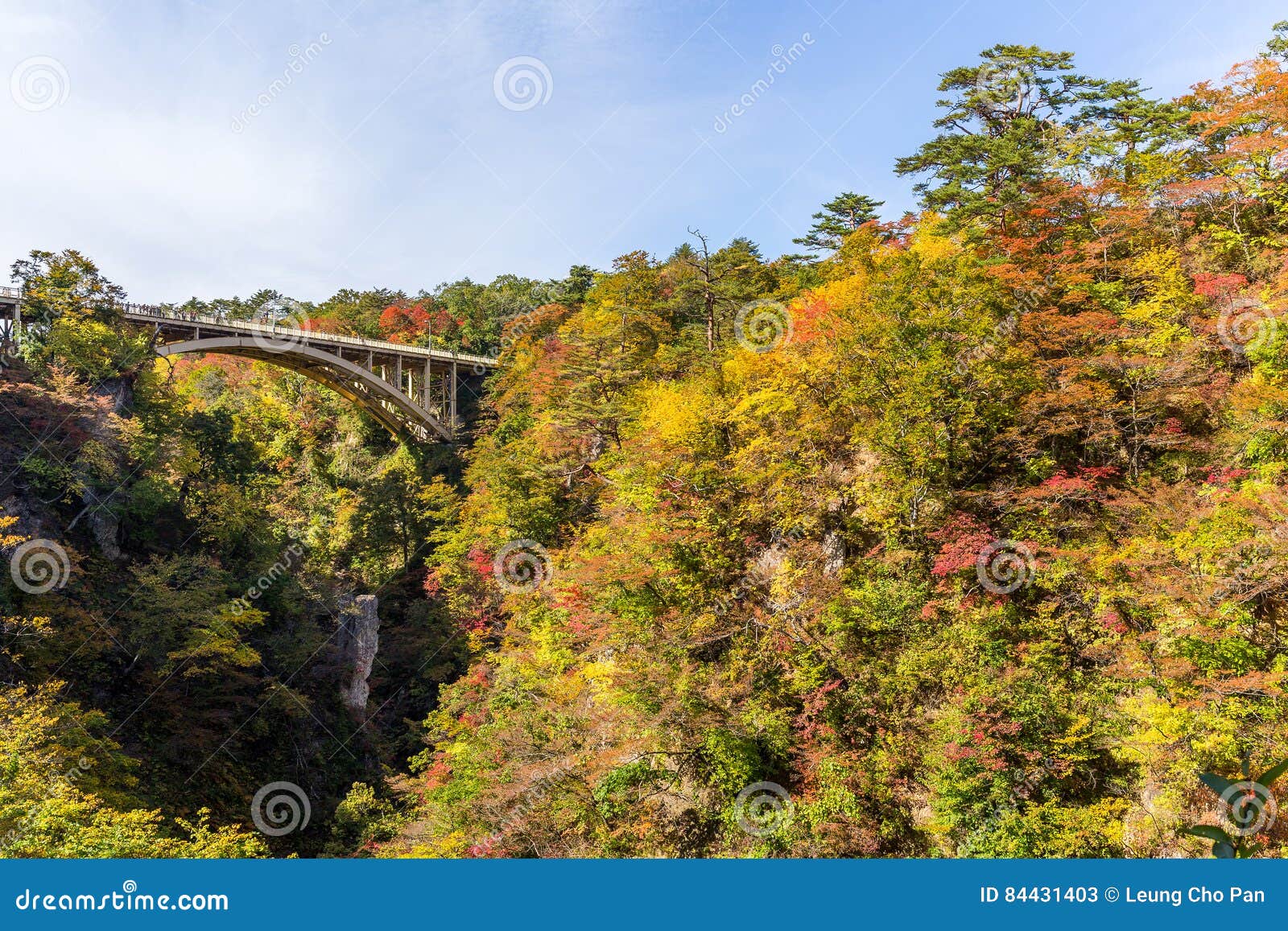 Bridge in Naruko Gorge stock image. Image of foliage - 84431403