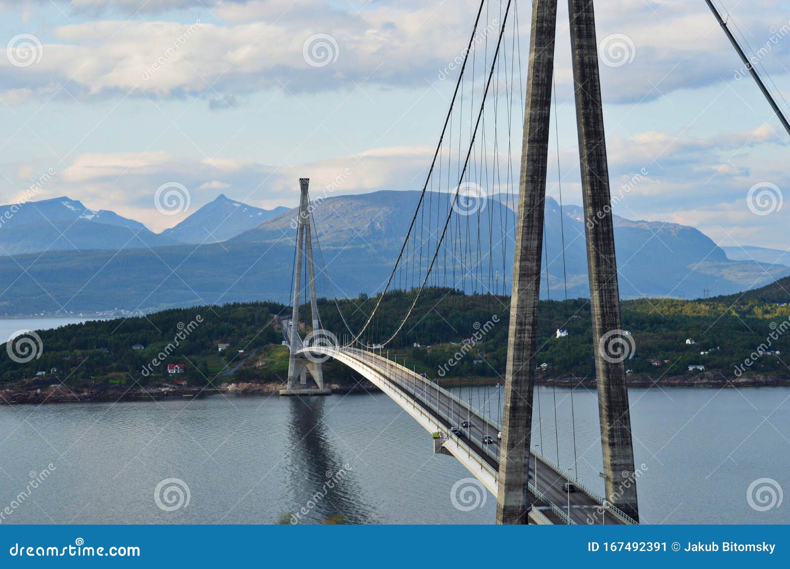 Bridge in Narvik with Mountains in the Background Stock Image - Image ...