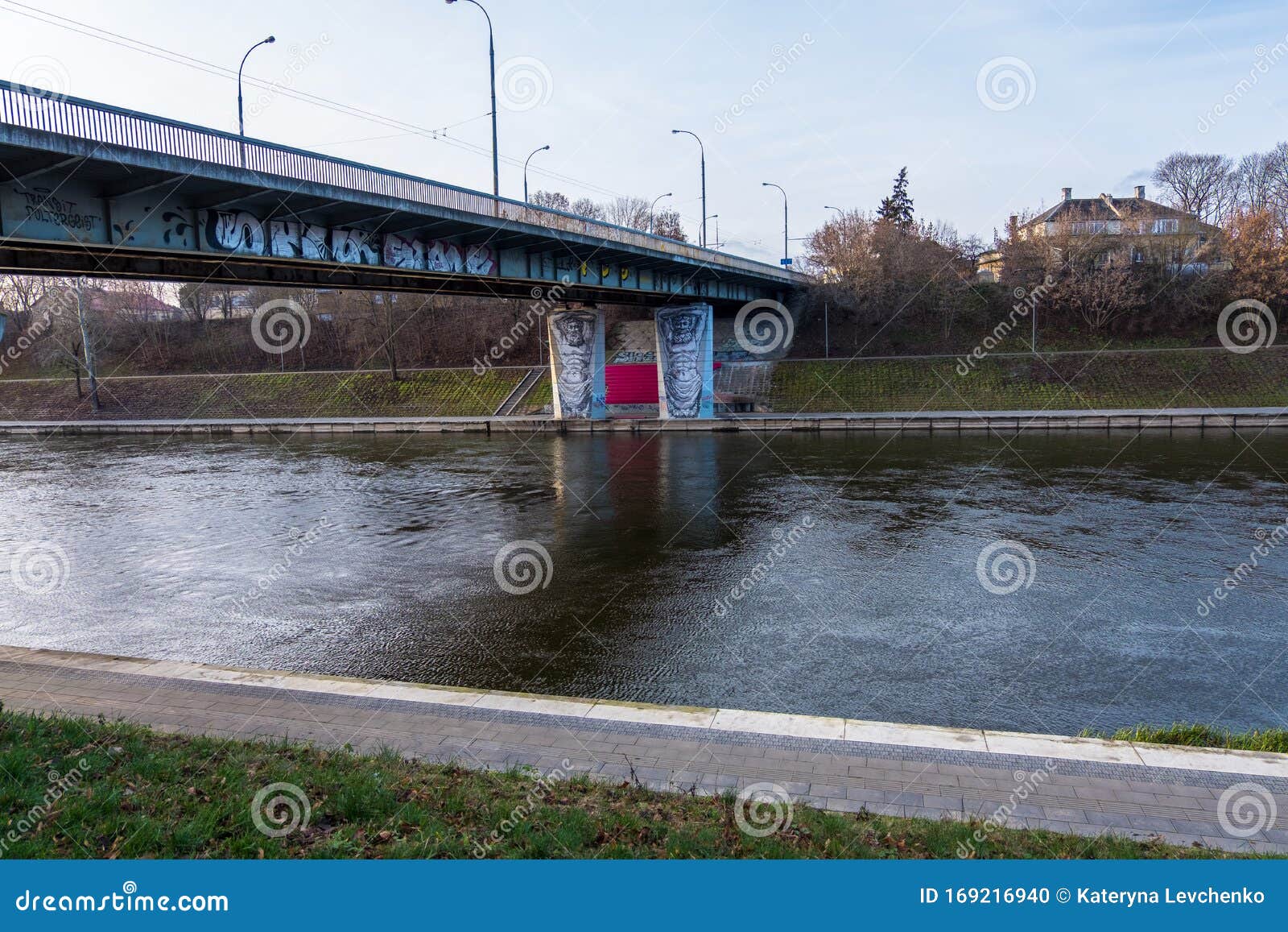 Bridge at Neris River in Vilnius, Lithuania Editorial Image - Image of ...